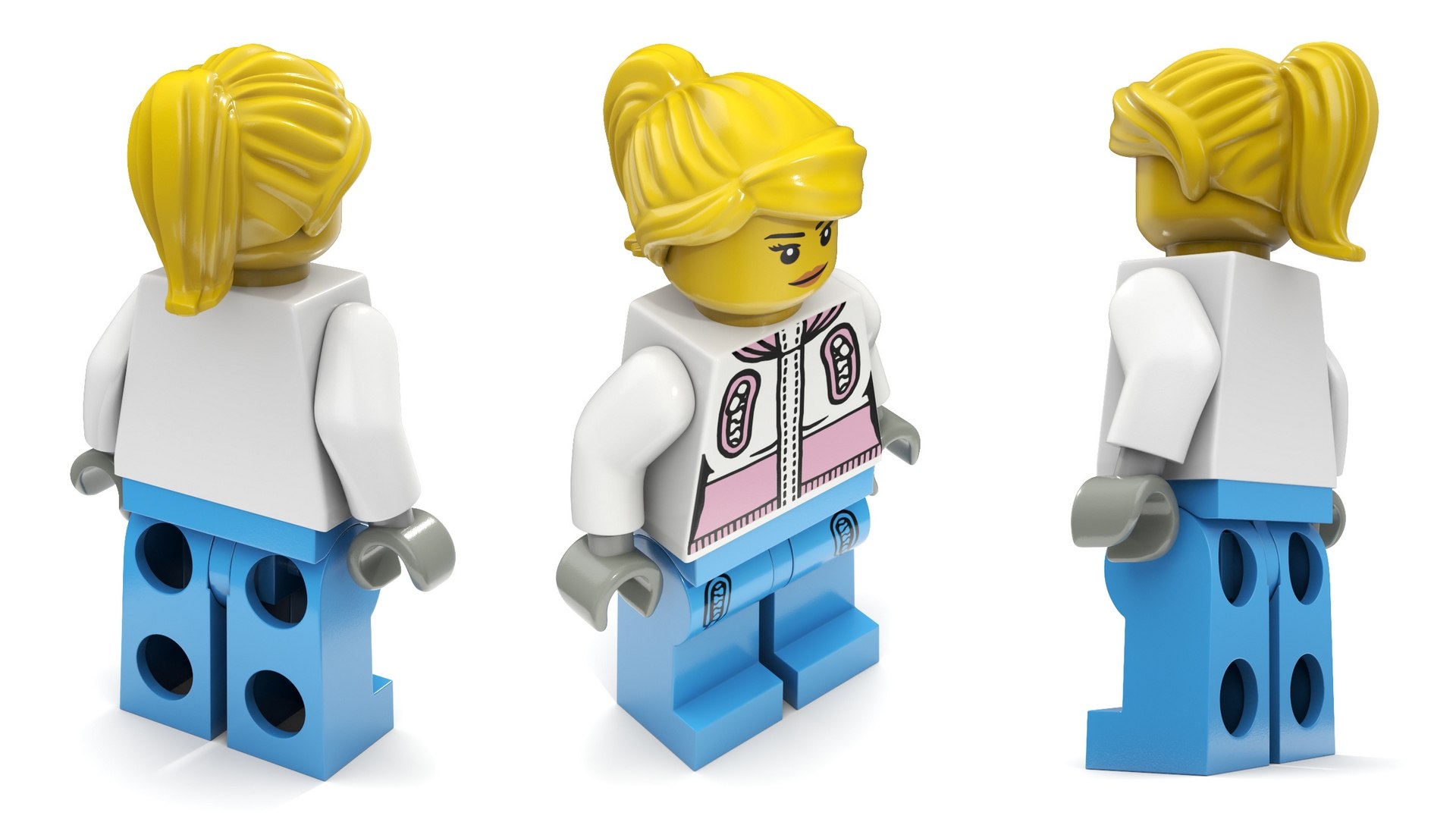 3D Minifigure LEGO Teenager Girl Rigged For Maya Model - TurboSquid 2294247