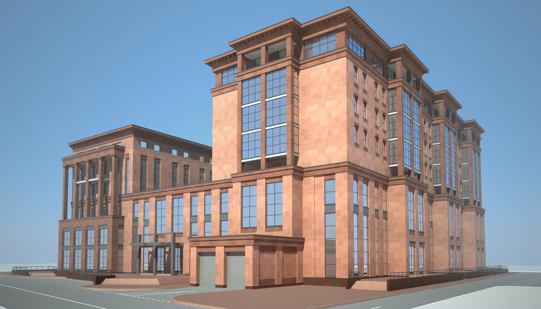 Commercial Apartment Building 3d Model