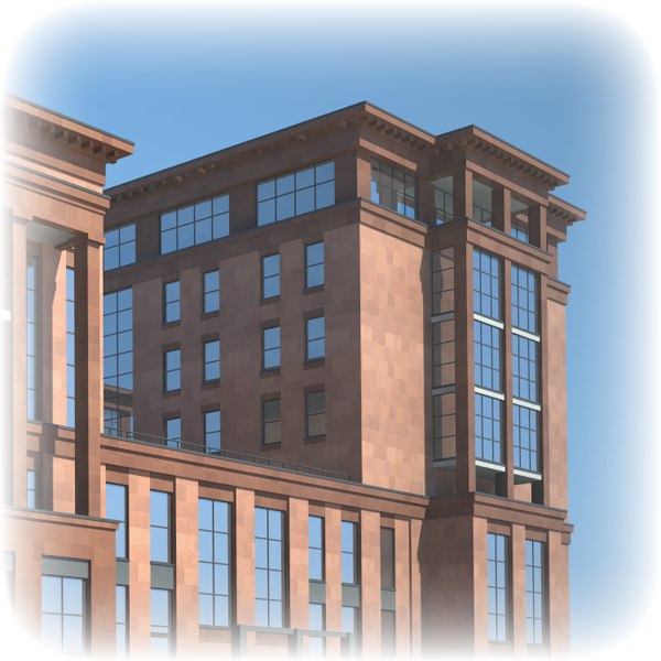 commercial apartment building 3d model