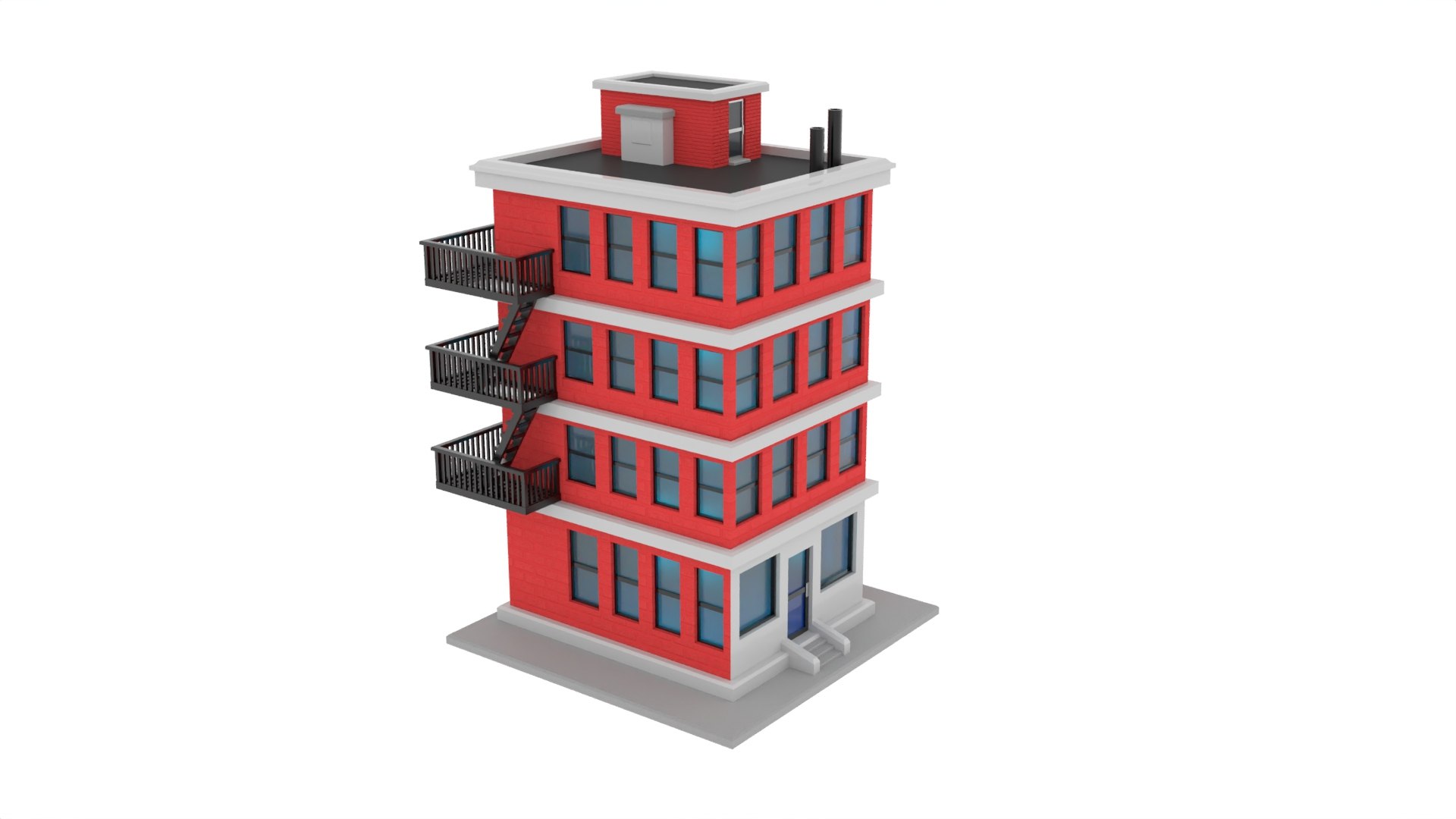Toon Building 18 3D Model - TurboSquid 2293082