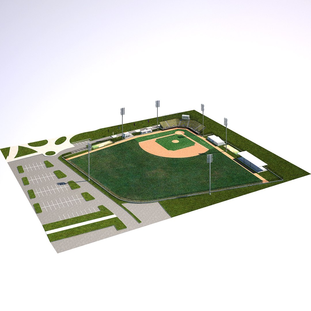3d University Baseball Field Model
