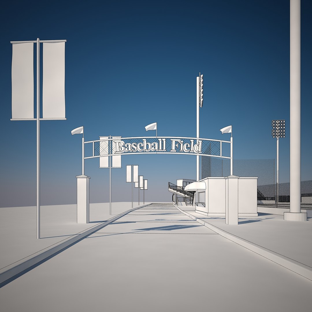 3d University Baseball Field Model