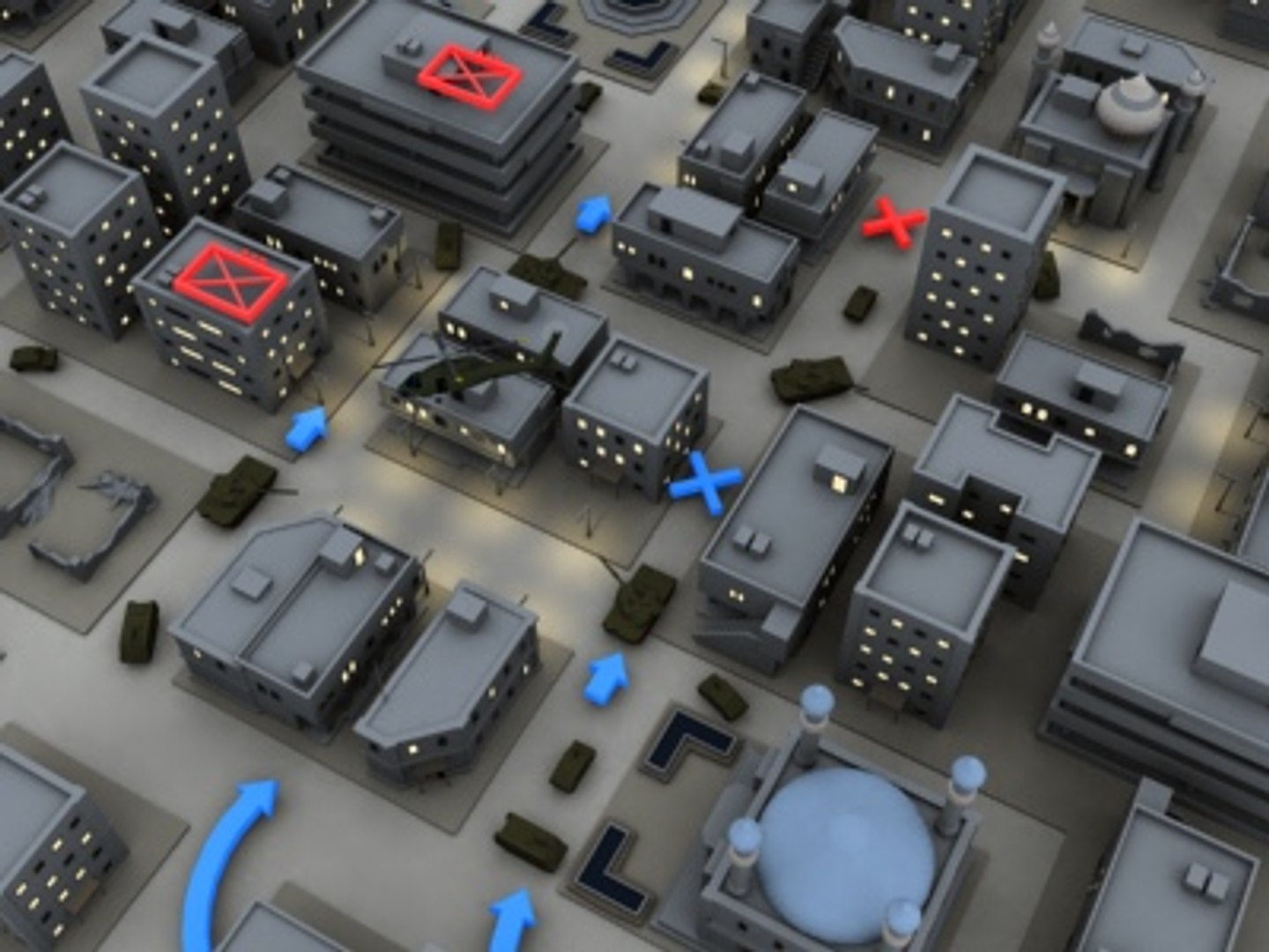 3d Urban Combat Buildings Stage-01 Model