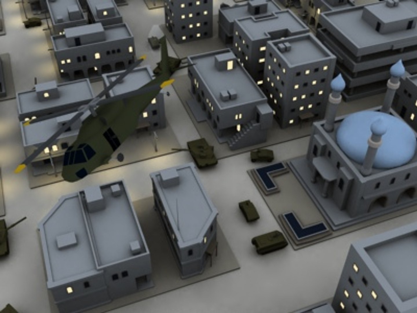 3d Urban Combat Buildings Stage-01 Model