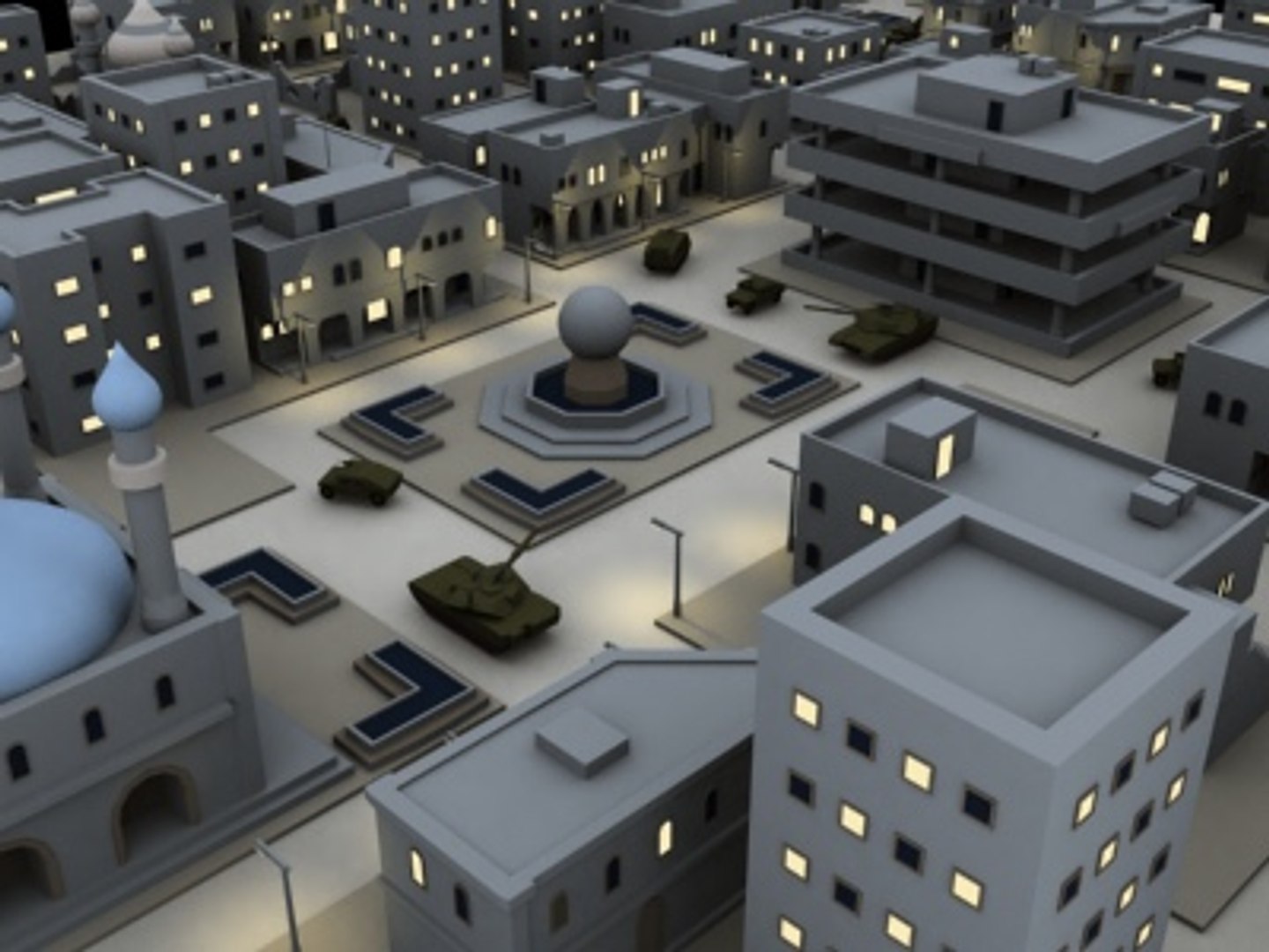 3d Urban Combat Buildings Stage-01 Model