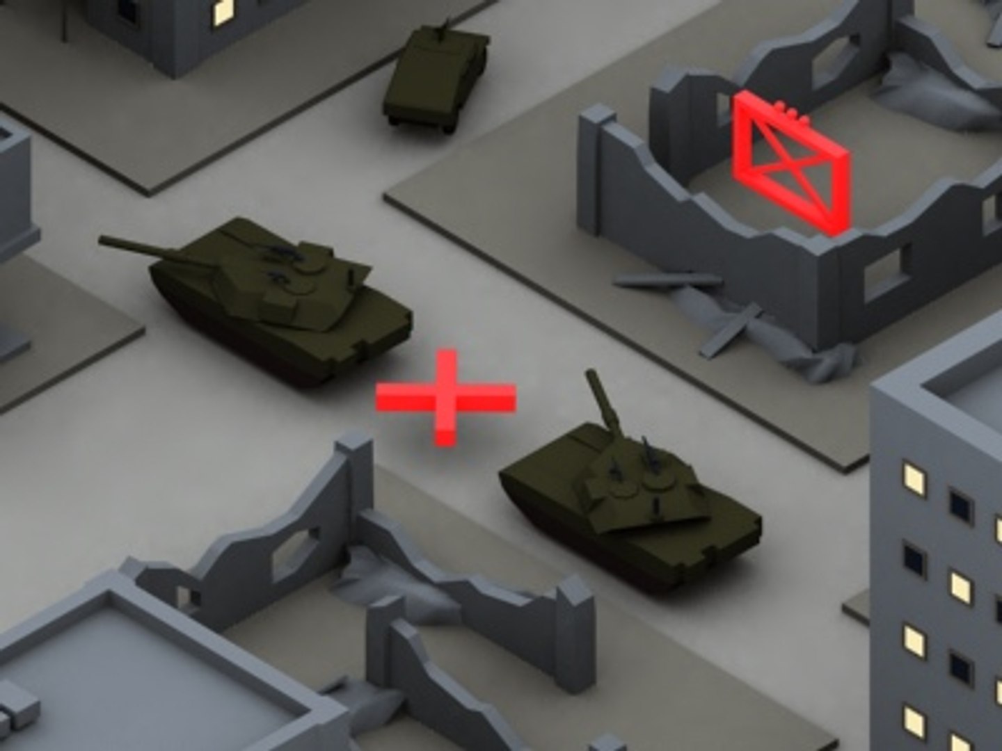 3d Urban Combat Buildings Stage-01 Model