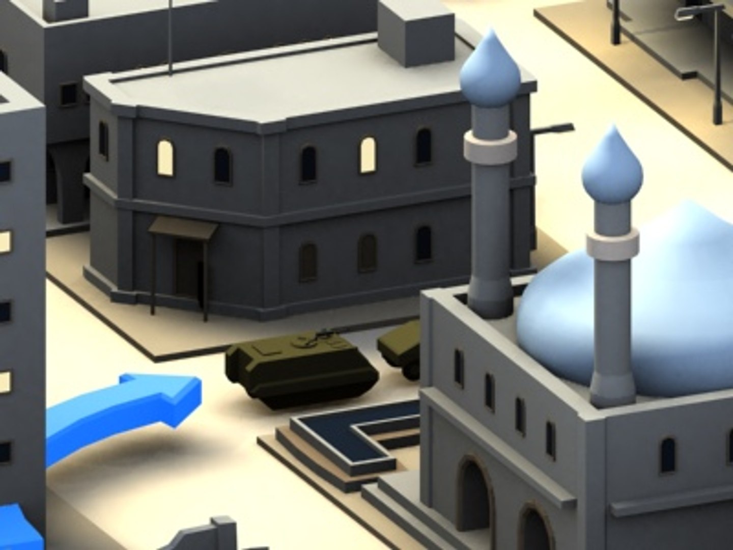 3d Urban Combat Buildings Stage-01 Model