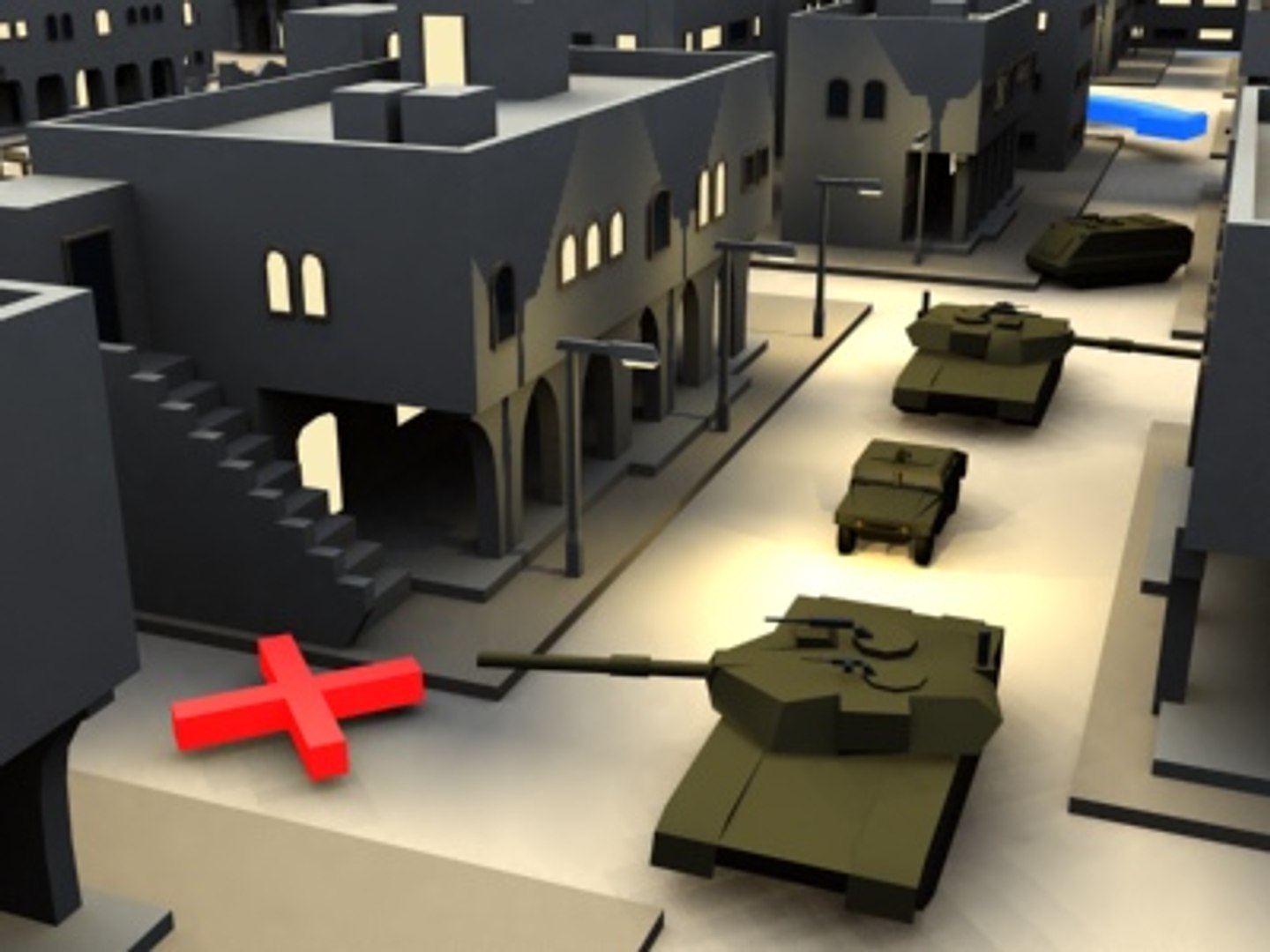 3d Urban Combat Buildings Stage-01 Model