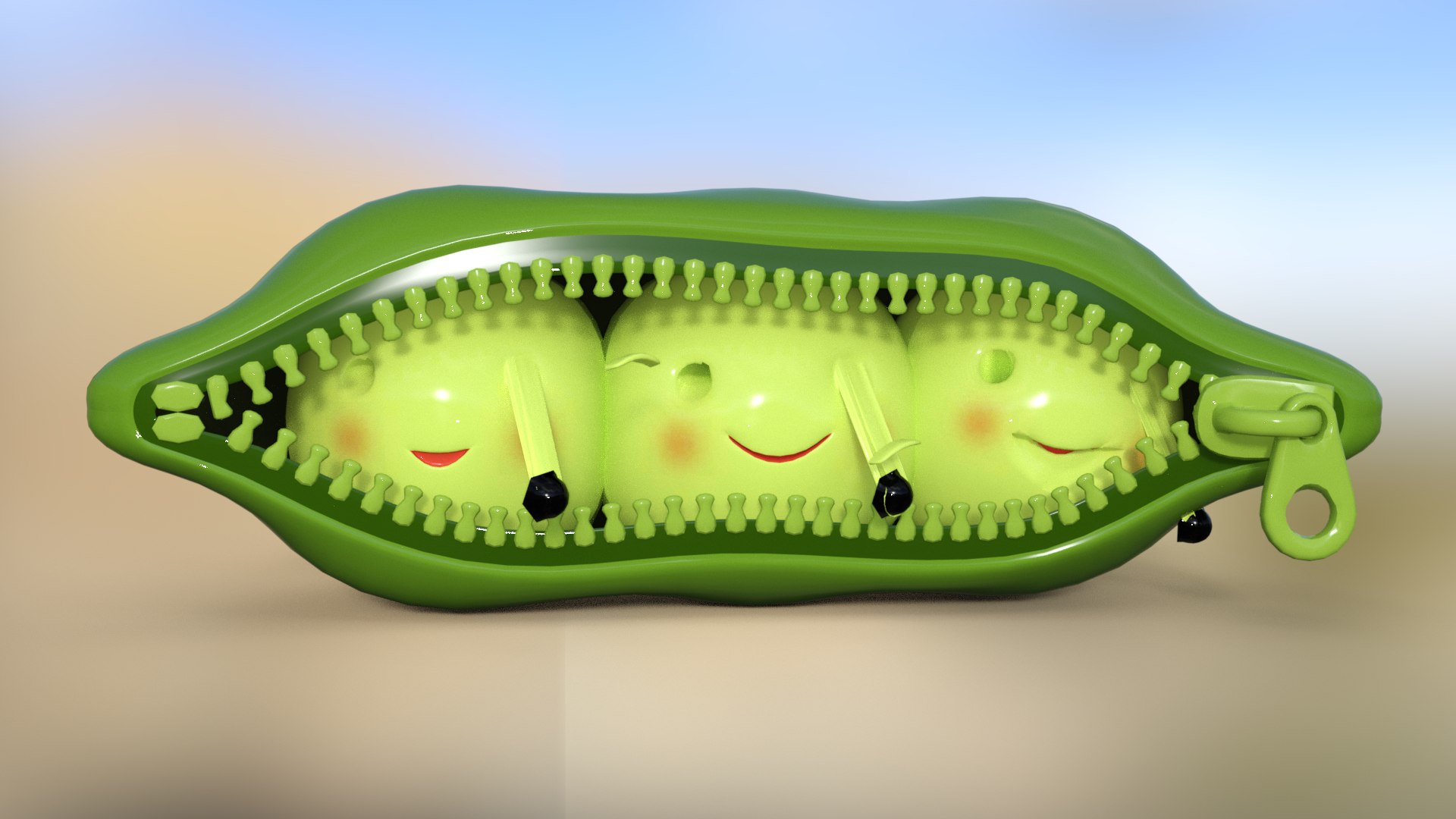 3D Peas In A Pod - TurboSquid 2205102