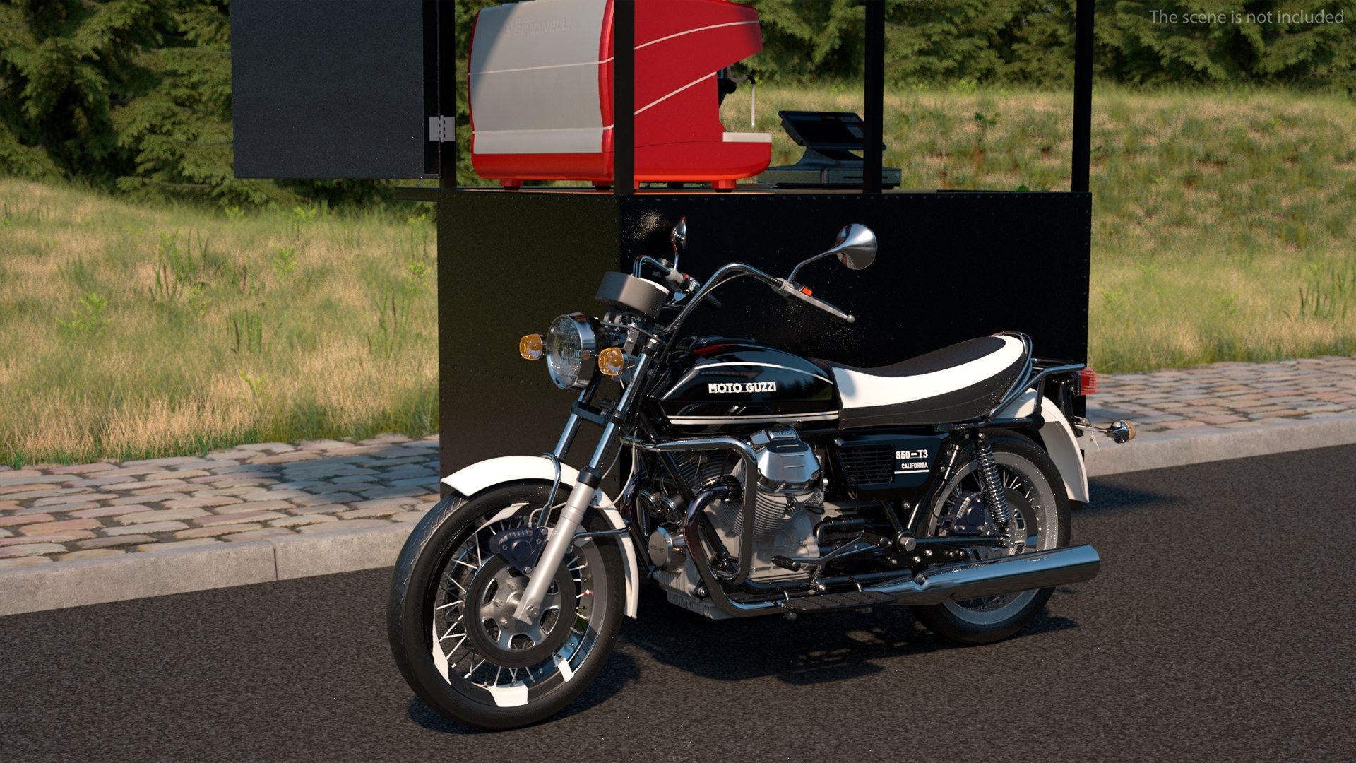 Street Coffee Kiosk with Motorcycle 3D model - TurboSquid 2042703