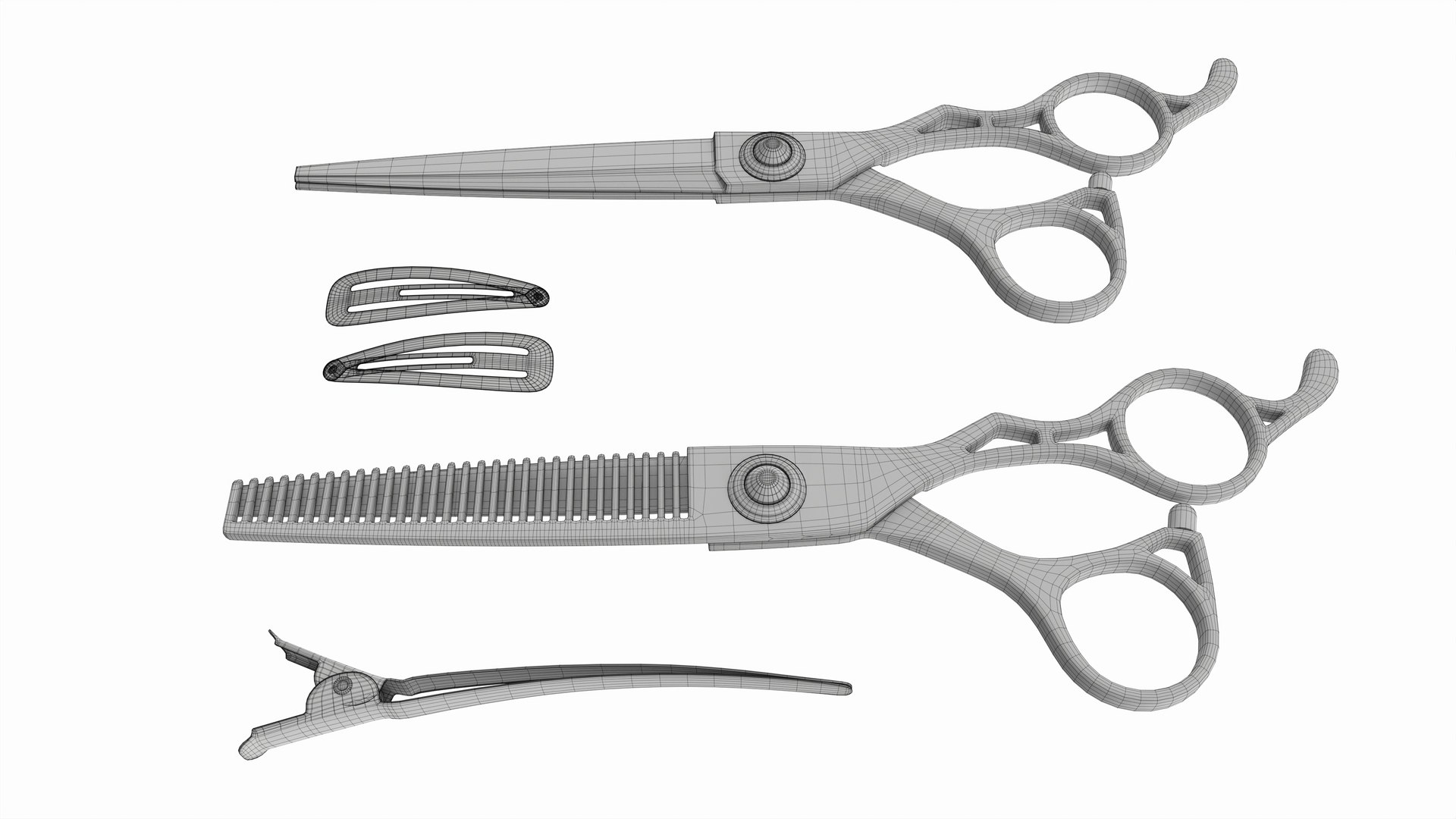 Hair Cutting Thinning Scissors Set Colorful Model - TurboSquid 2177136