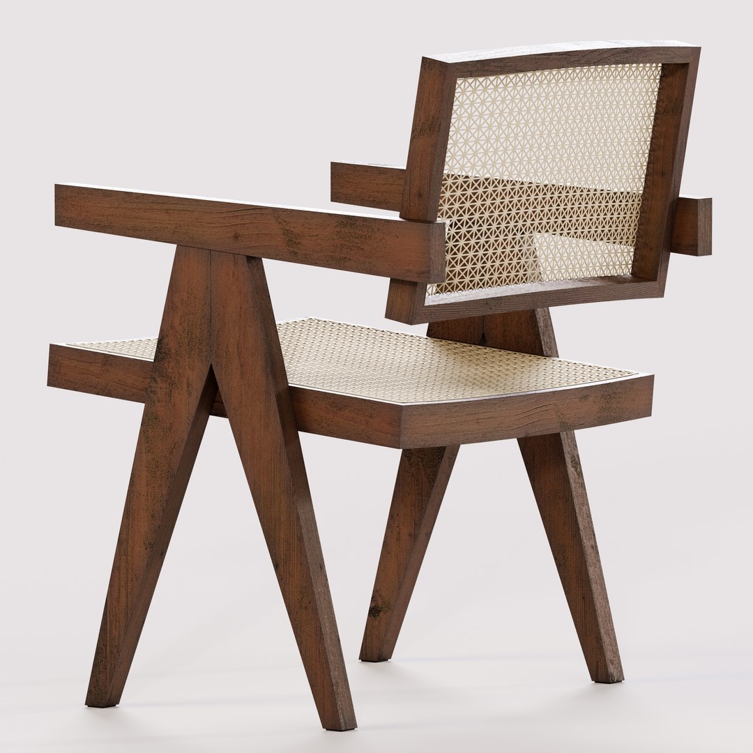 Pierre Jeanneret Office Chair 3D - TurboSquid 2196947