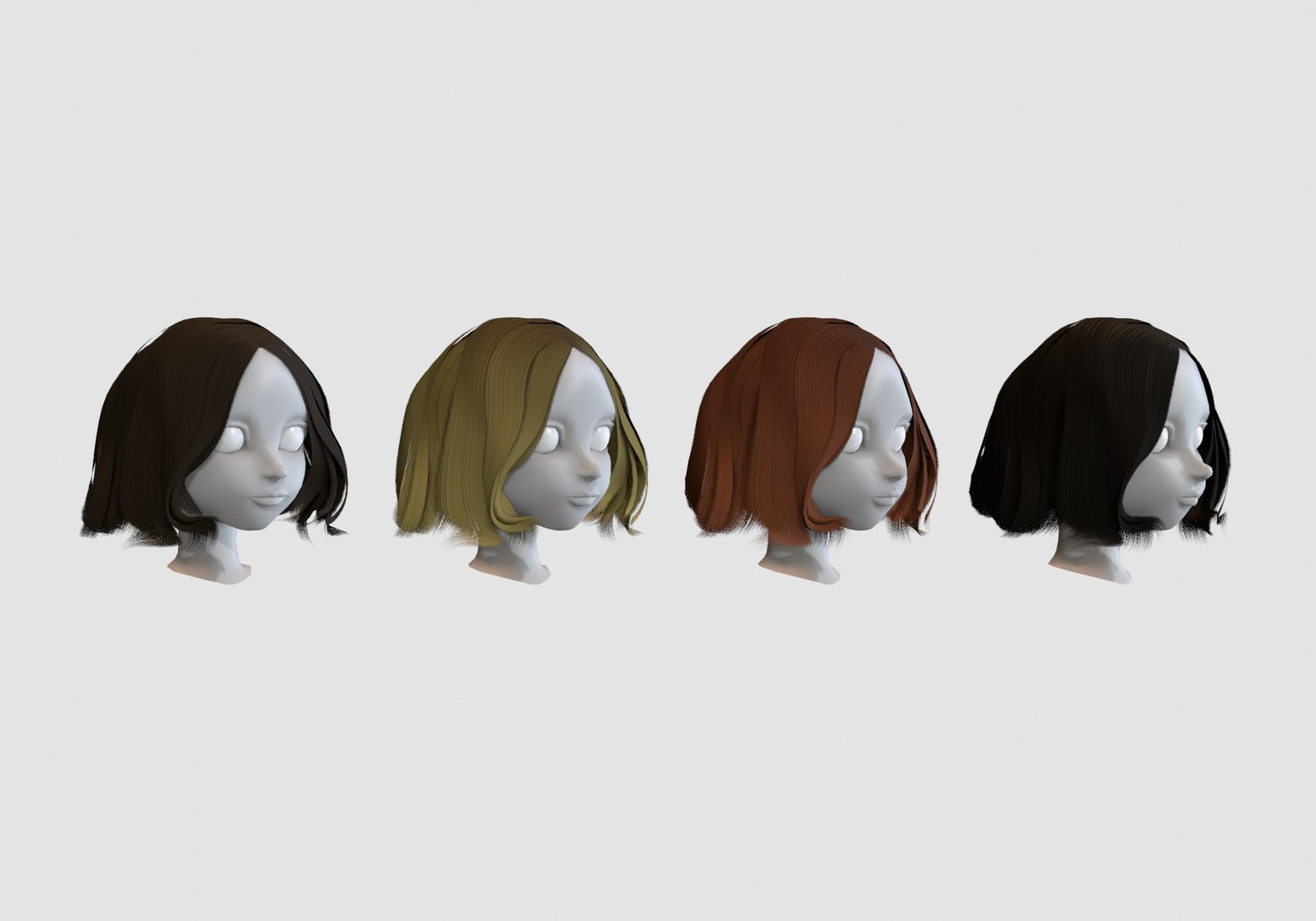 3D Hairstyle In 4 Colors - TurboSquid 1899645