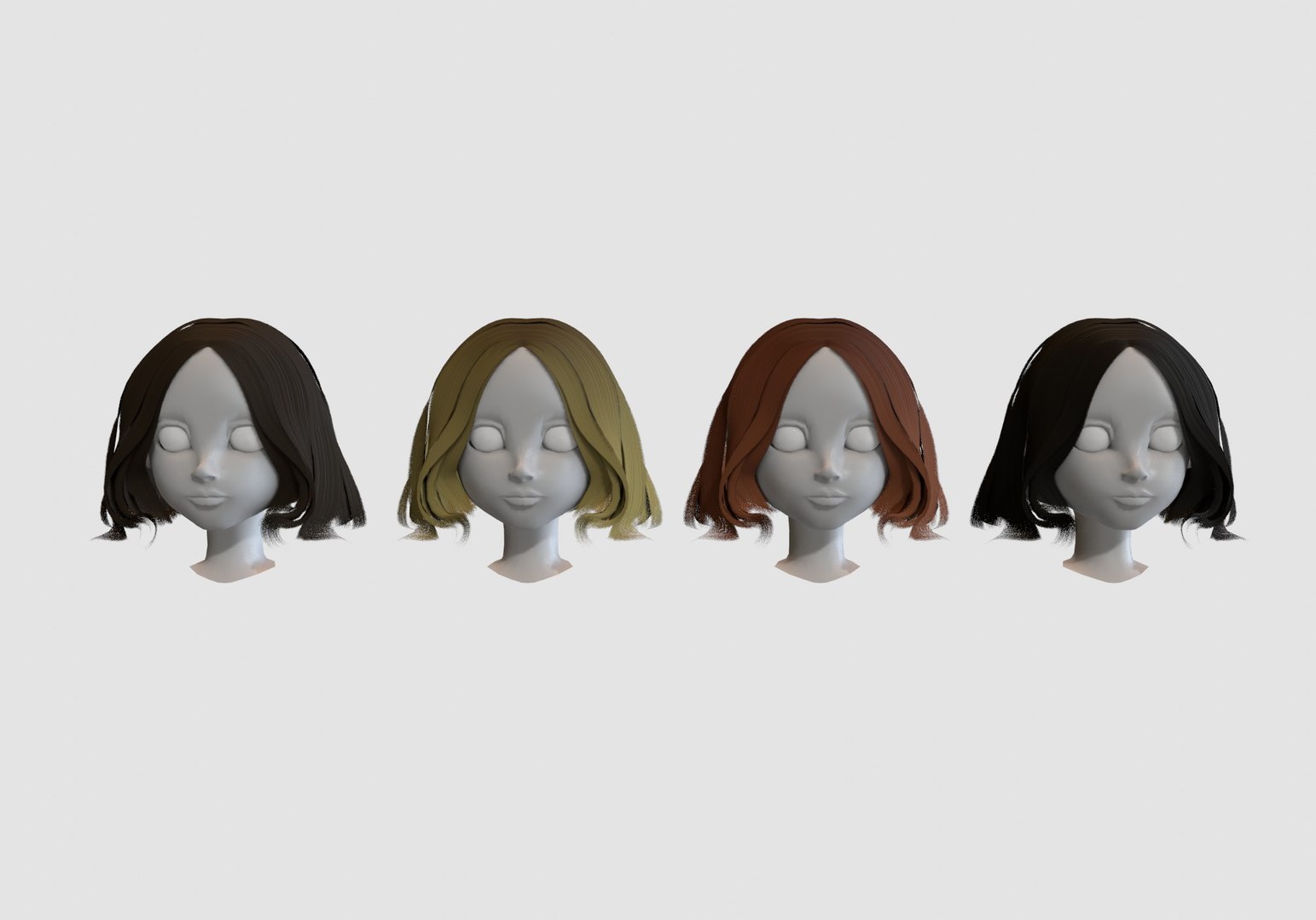 3D Hairstyle In 4 Colors - TurboSquid 1899645