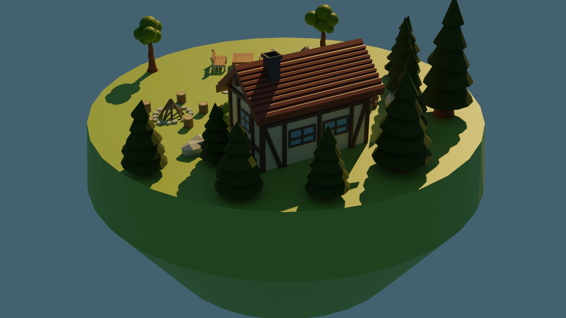 3D Low Poly Garden - TurboSquid 1994880