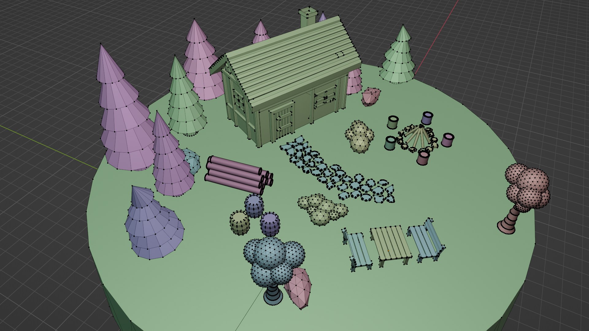 3D Low Poly Garden - TurboSquid 1994880
