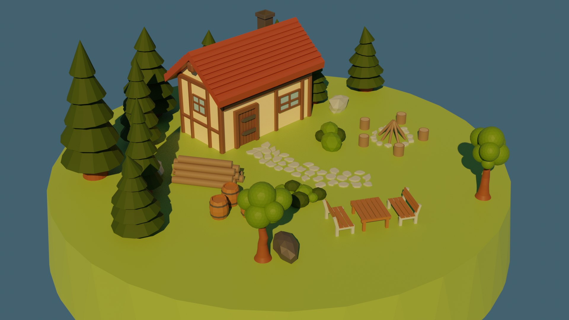 3D Low Poly Garden - TurboSquid 1994880