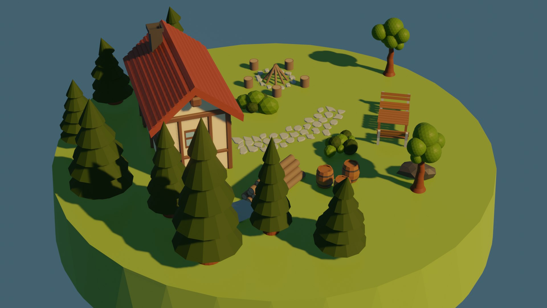 3D Low Poly Garden - TurboSquid 1994880