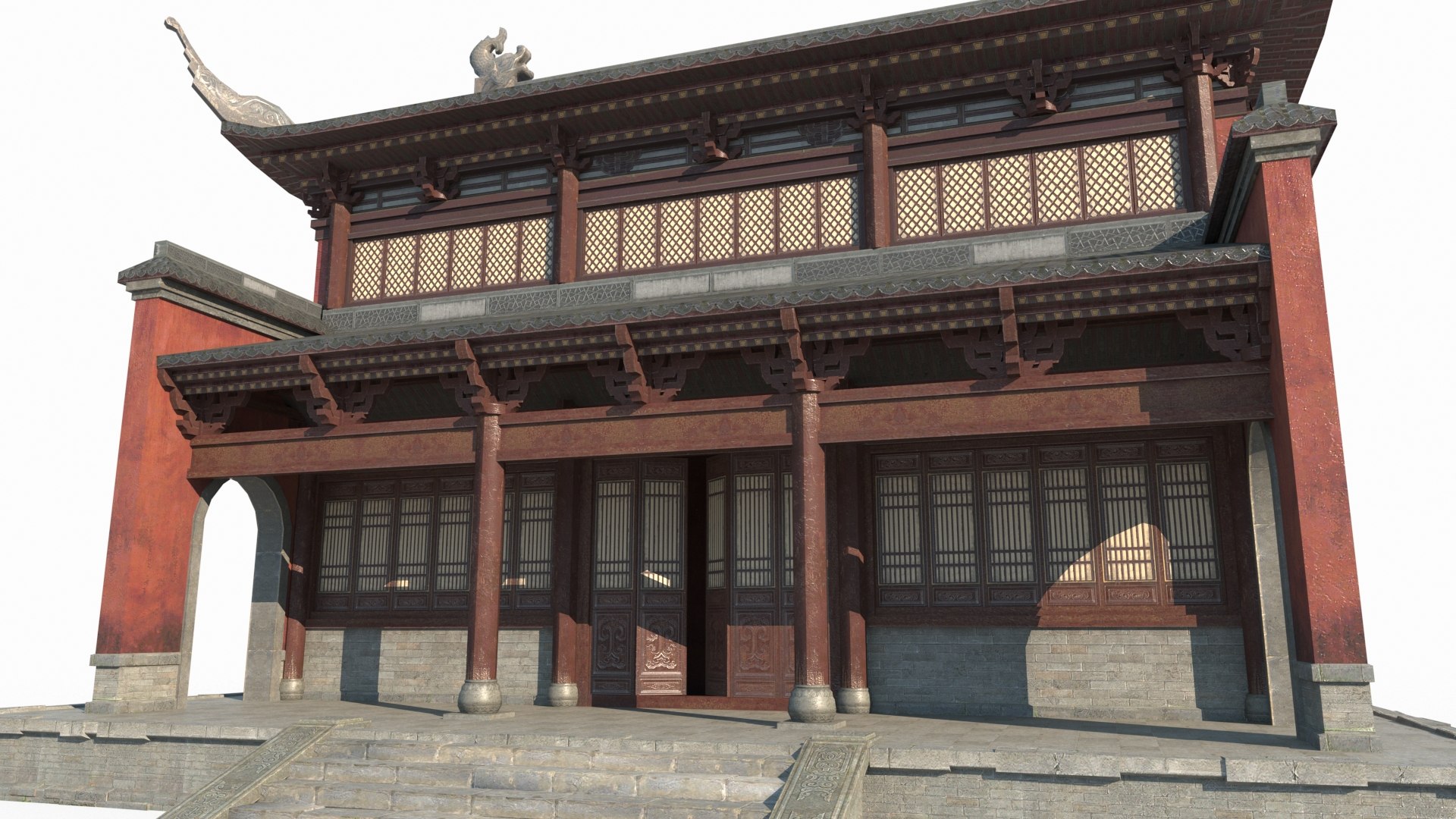 Main Hall Of Ancient Asian Temples Model - TurboSquid 2046339