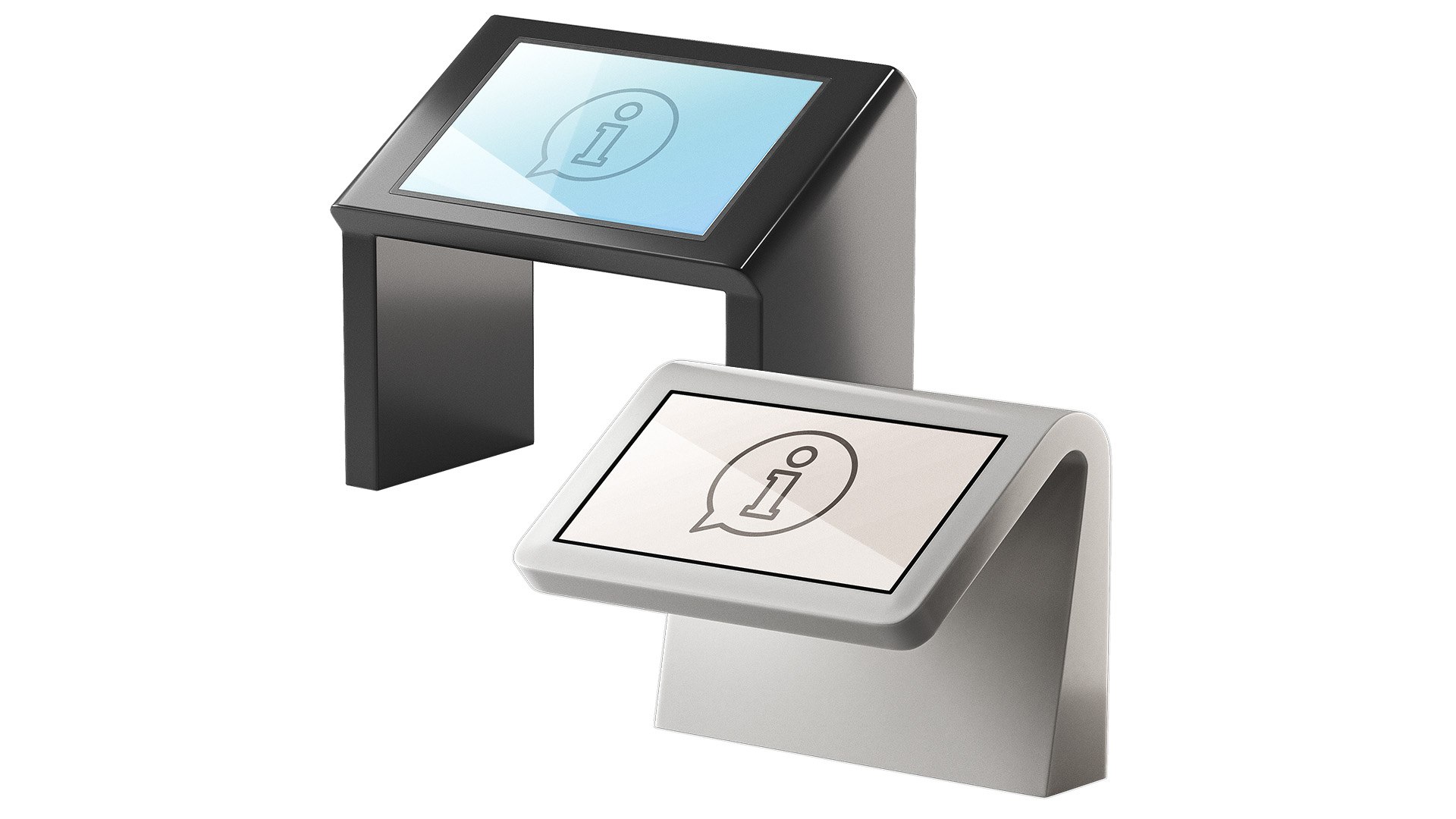 Touch Screen Information Kiosks - Navigation Interactive Desk 3D Model ...