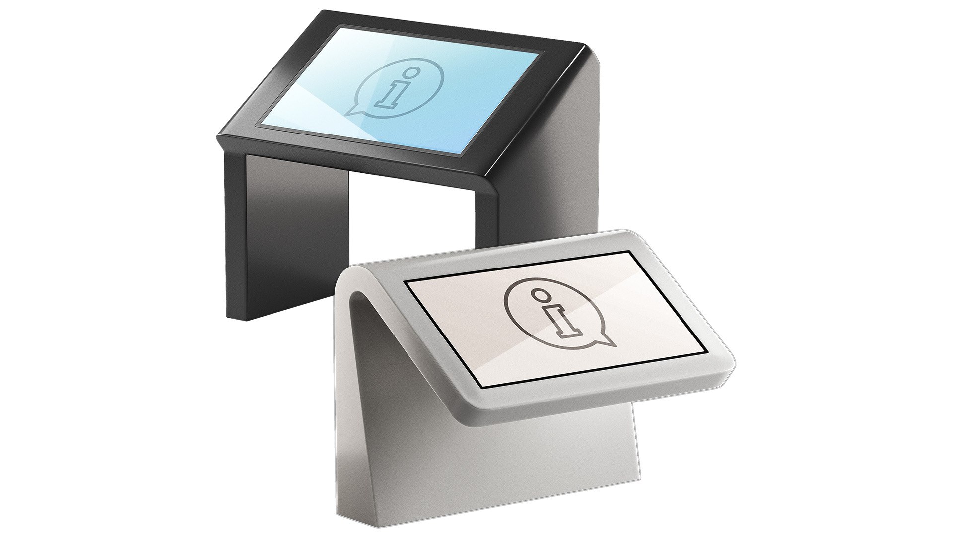 Touch Screen Information Kiosks - Navigation Interactive Desk 3D Model ...