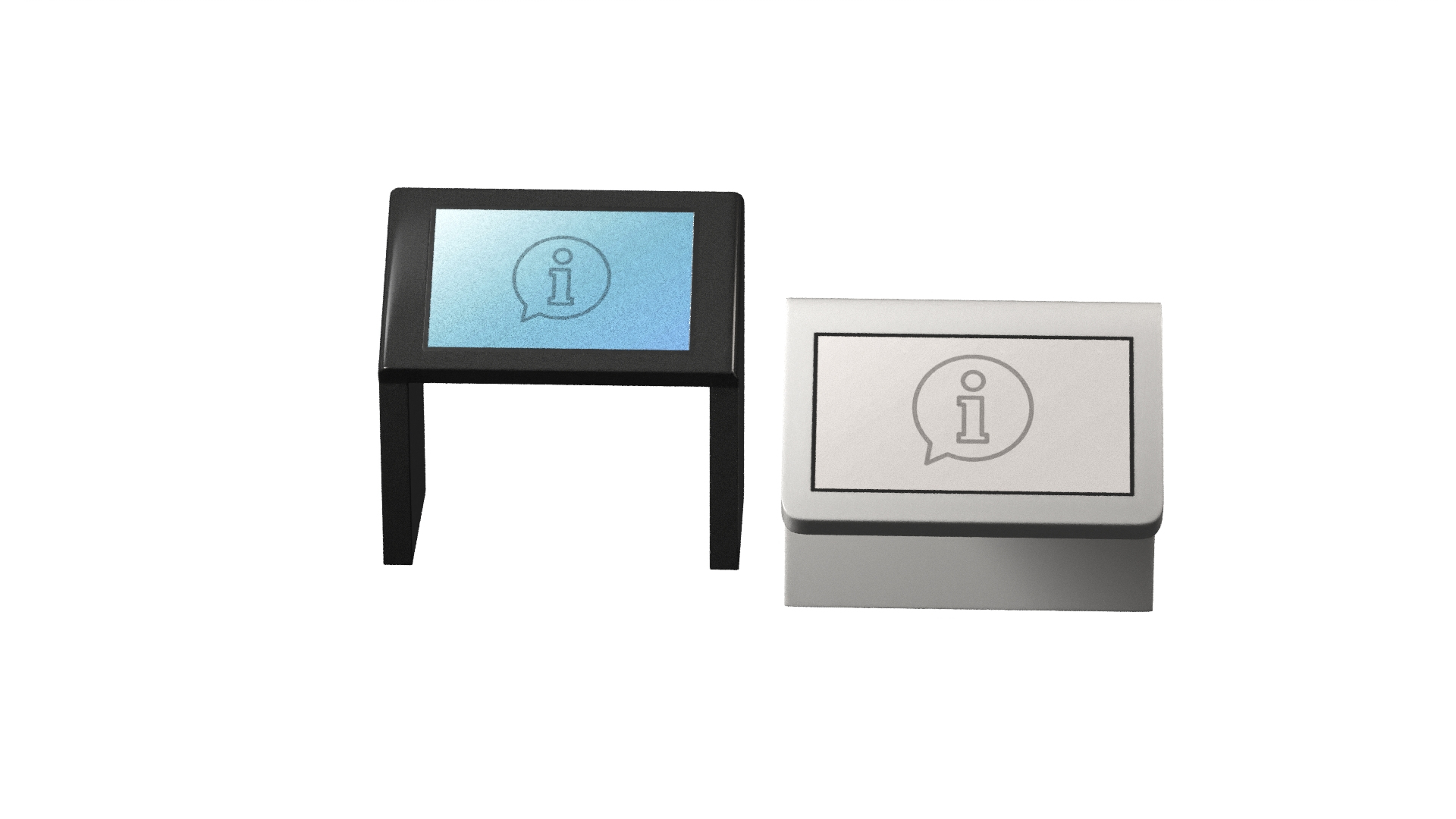 Touch Screen Information Kiosks - Navigation Interactive Desk 3D Model ...