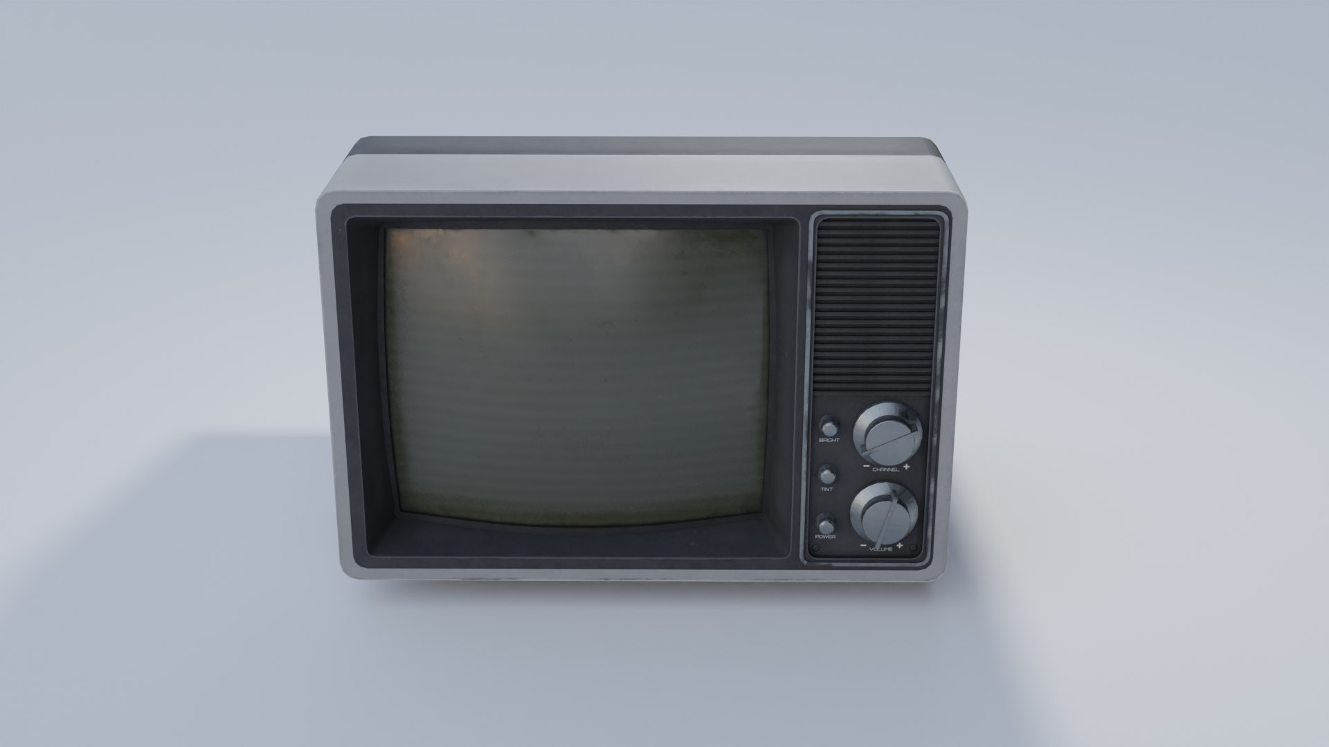Vintage 2 Tone TV With 4K Textures 3D Model - TurboSquid 1955419