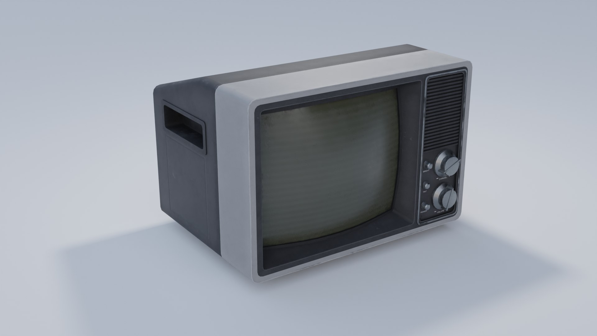 Vintage 2 Tone TV With 4K Textures 3D Model - TurboSquid 1955419
