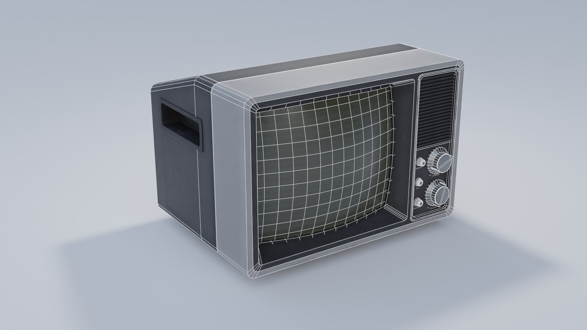 Vintage 2 Tone TV With 4K Textures 3D Model - TurboSquid 1955419