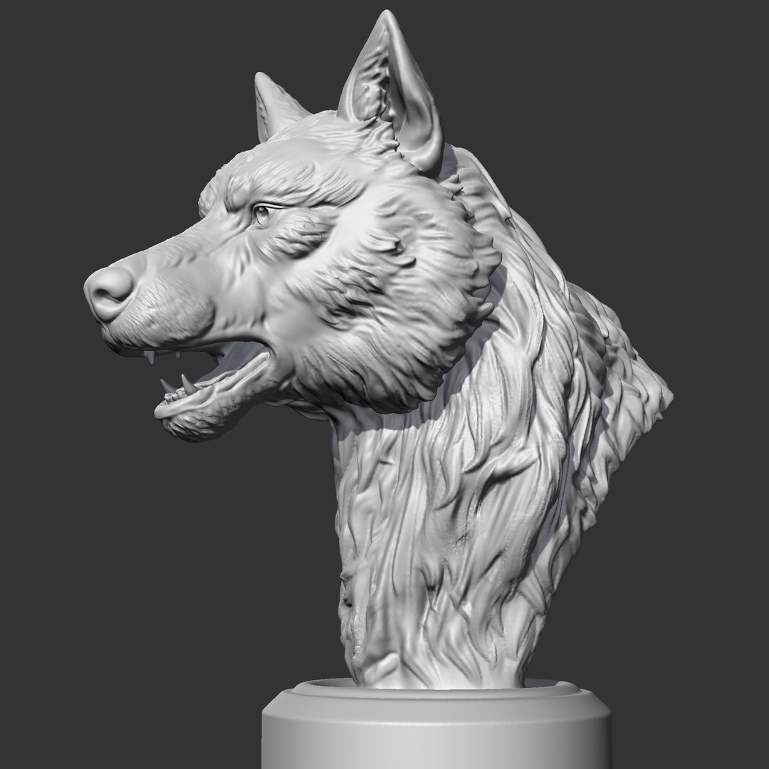 3D Model Wolf Head AM02 Print - TurboSquid 2065448