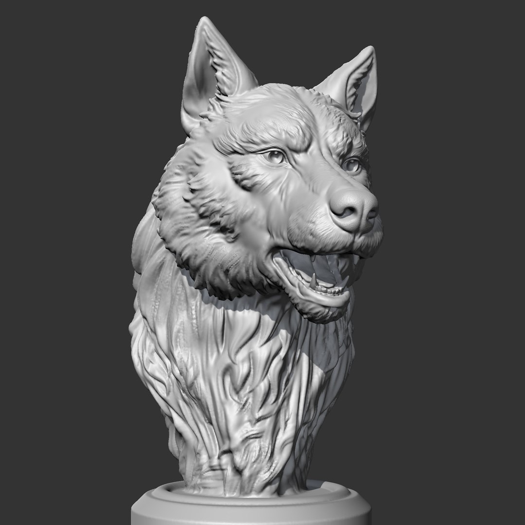 3D Model Wolf Head AM02 Print - TurboSquid 2065448