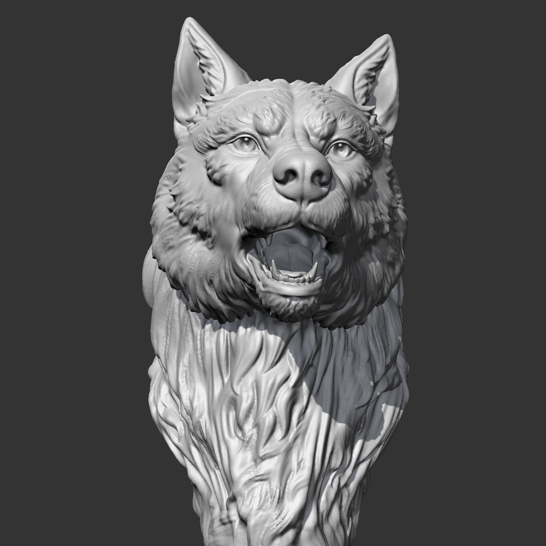 3D Model Wolf Head AM02 Print - TurboSquid 2065448