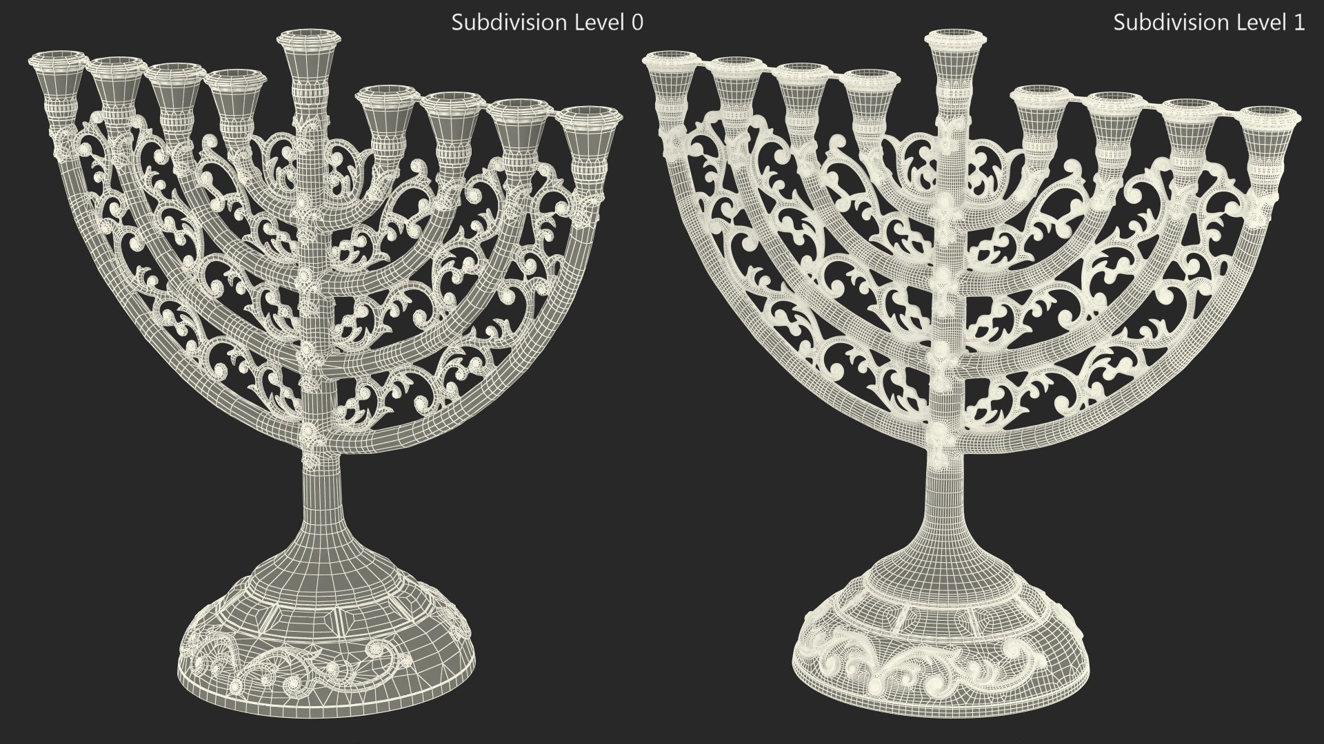 3D Handmade Hanukkah Candlestick - TurboSquid 2028910