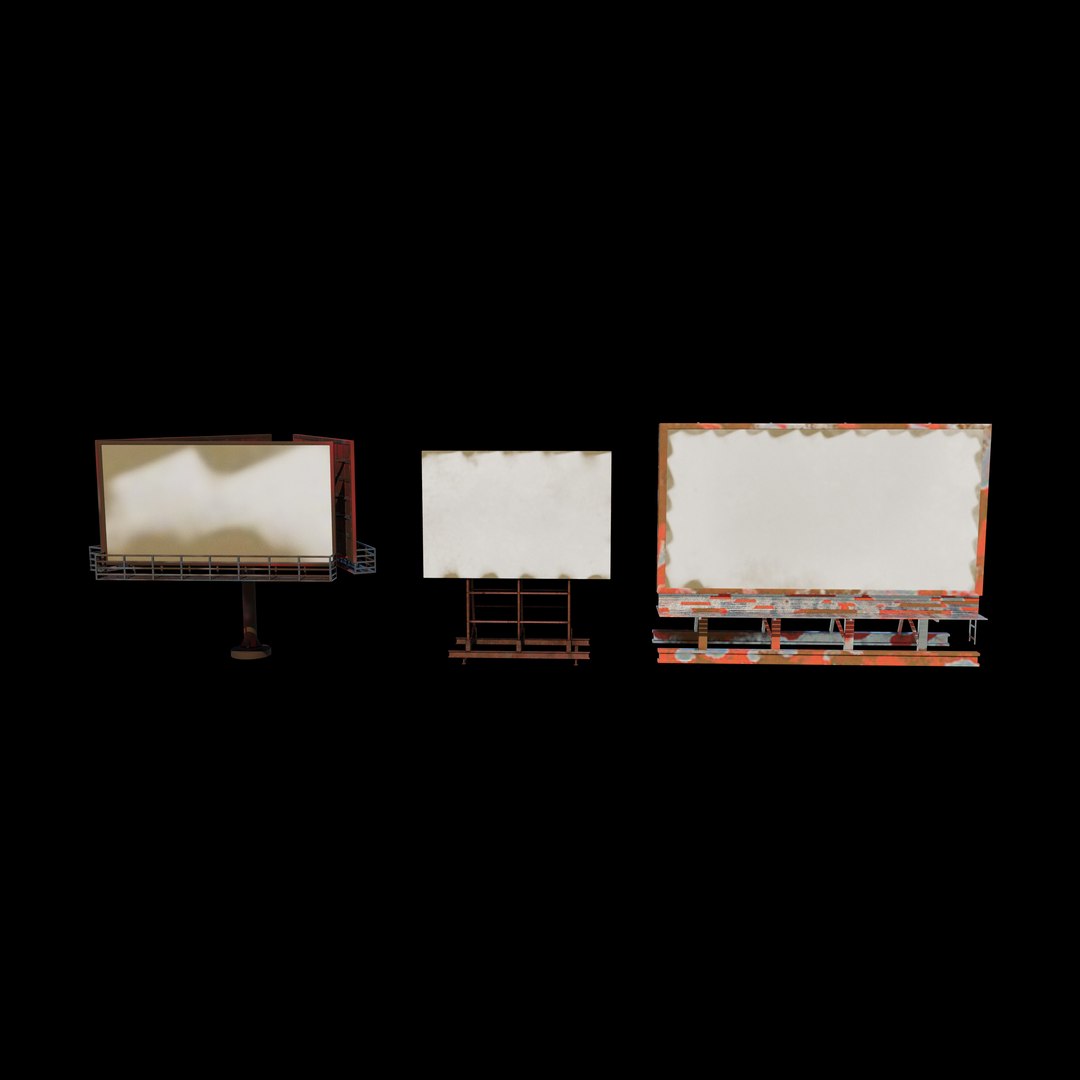 3D Billboard Set 03 3D Model Model - TurboSquid 2499332