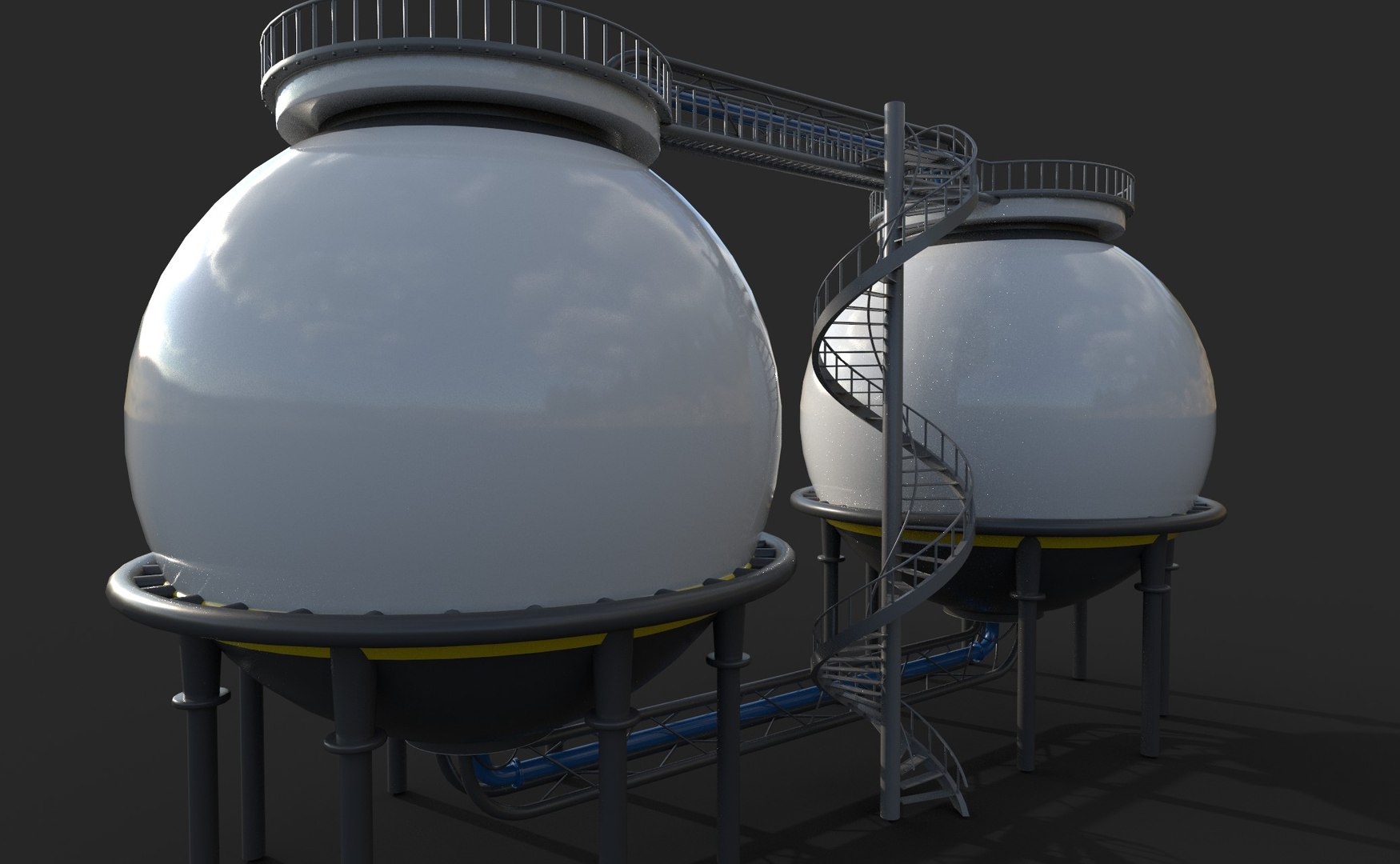 3D Industrial Oil Tank 3 Model - TurboSquid 1760220