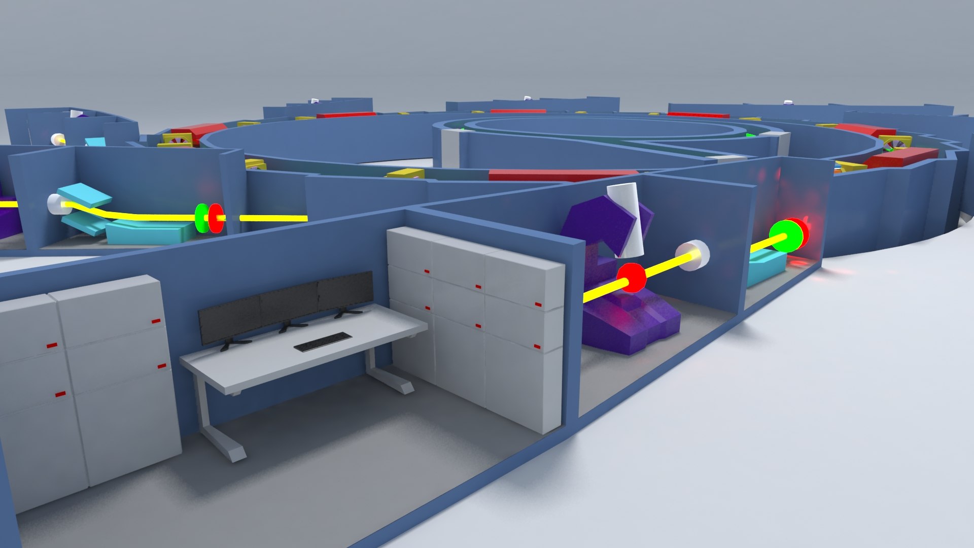 3d Model Synchrotron Hadron Collider