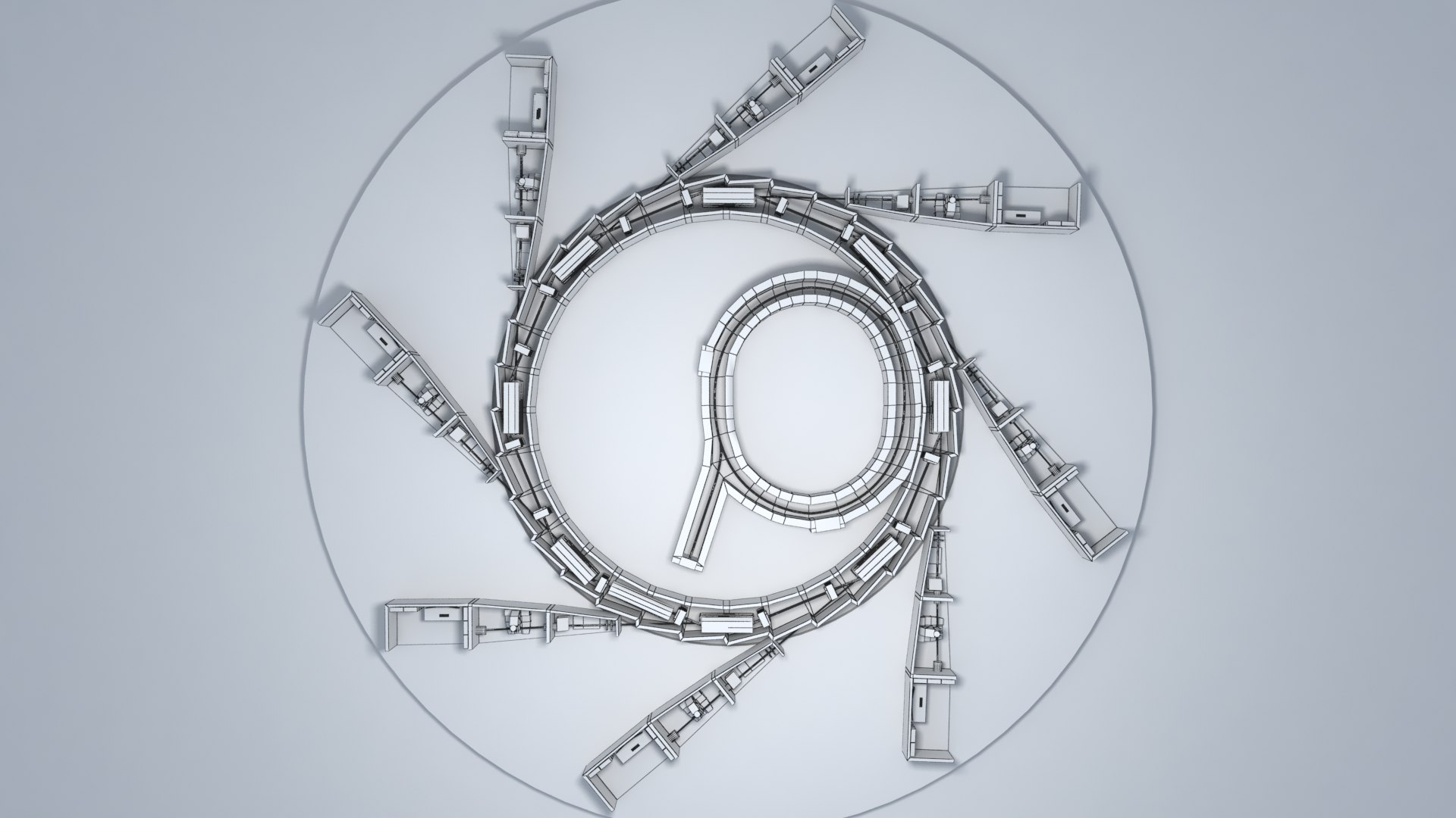 3d Model Synchrotron Hadron Collider