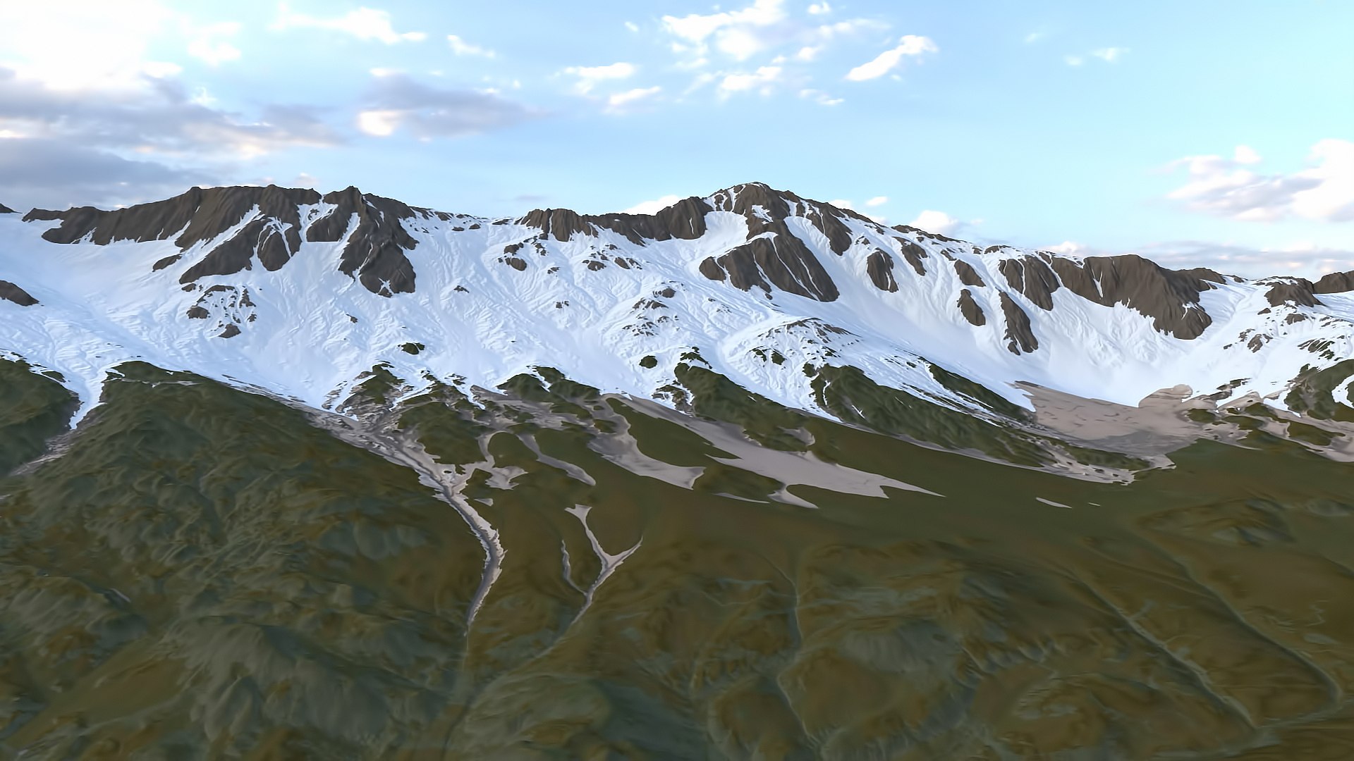 3D Model Highlands Relief With Snow - TurboSquid 1943681