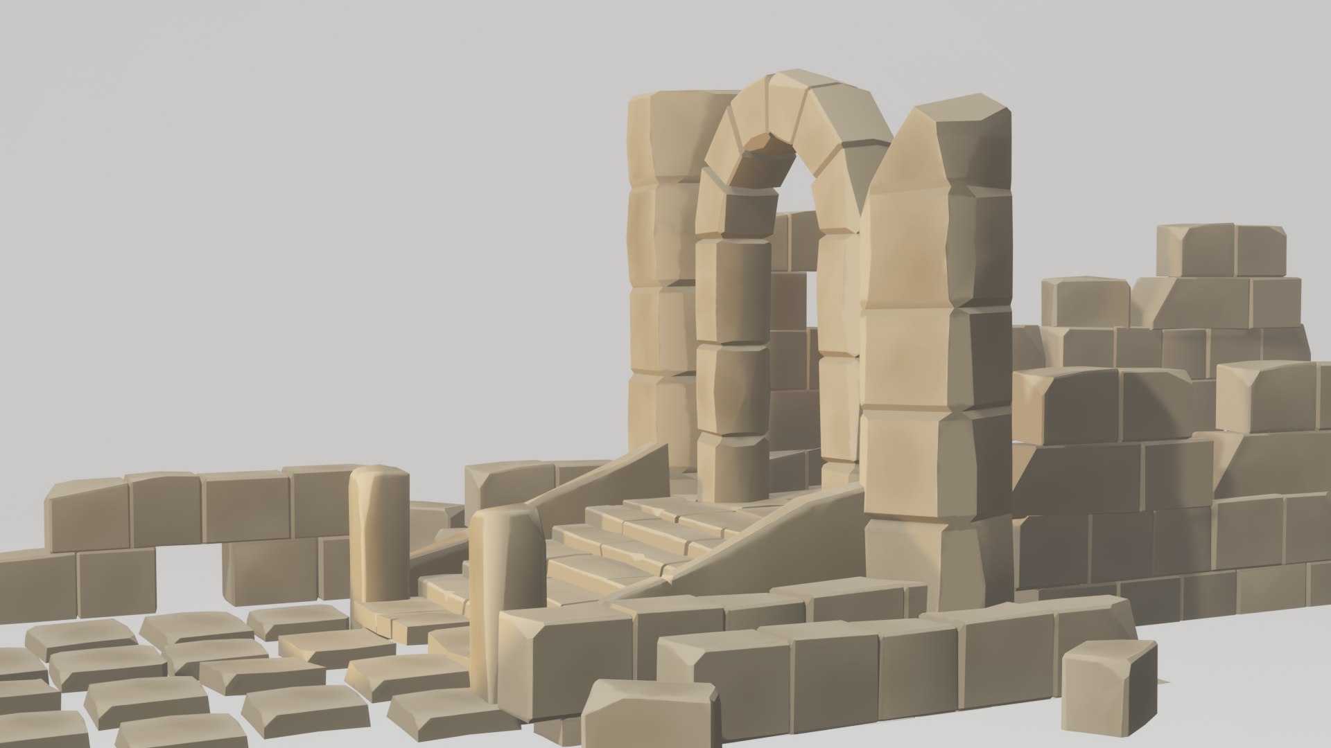 3D Handpainted Ancient Ruins Model - TurboSquid 1578631