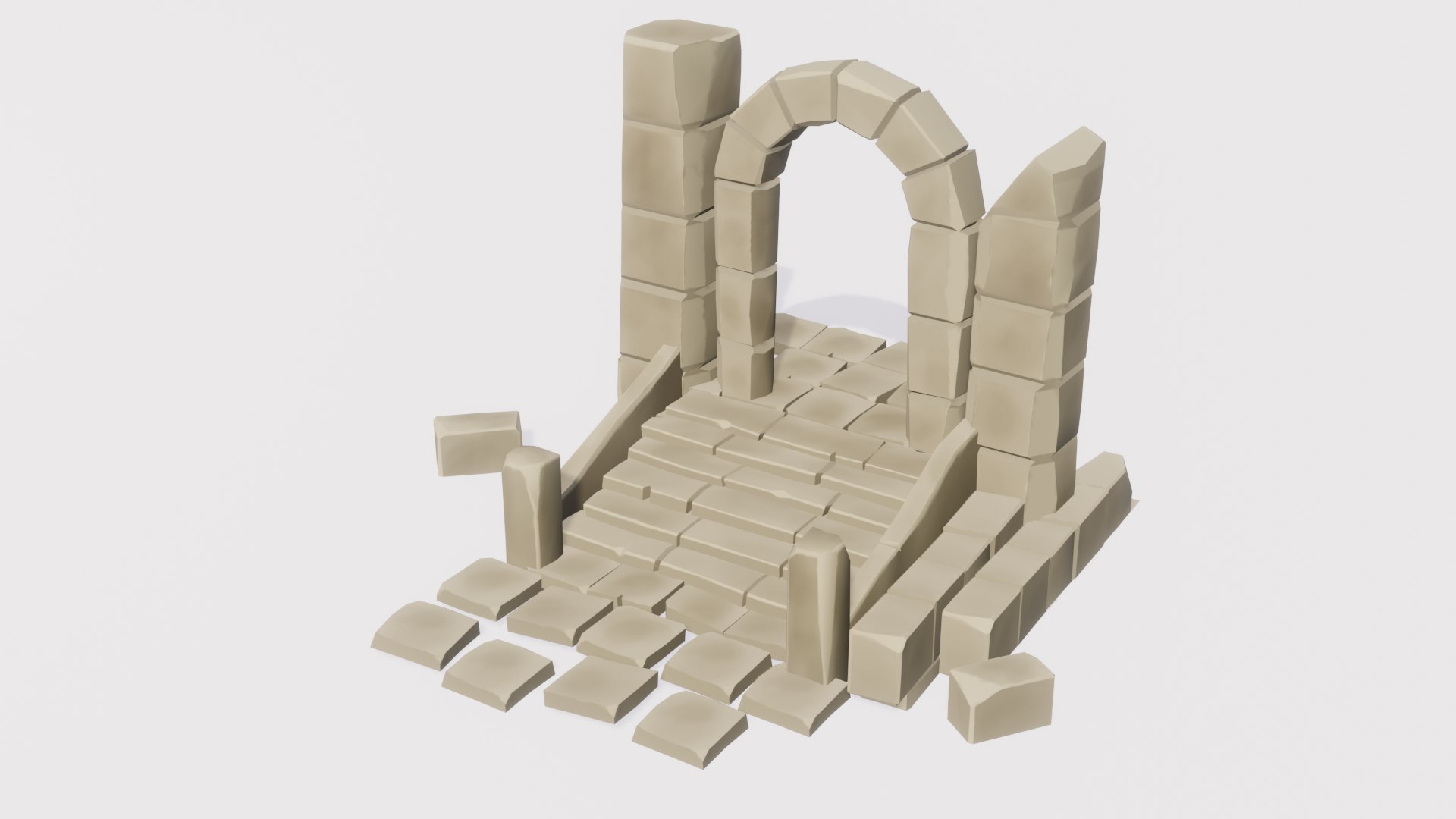 3D Handpainted Ancient Ruins Model - TurboSquid 1578631