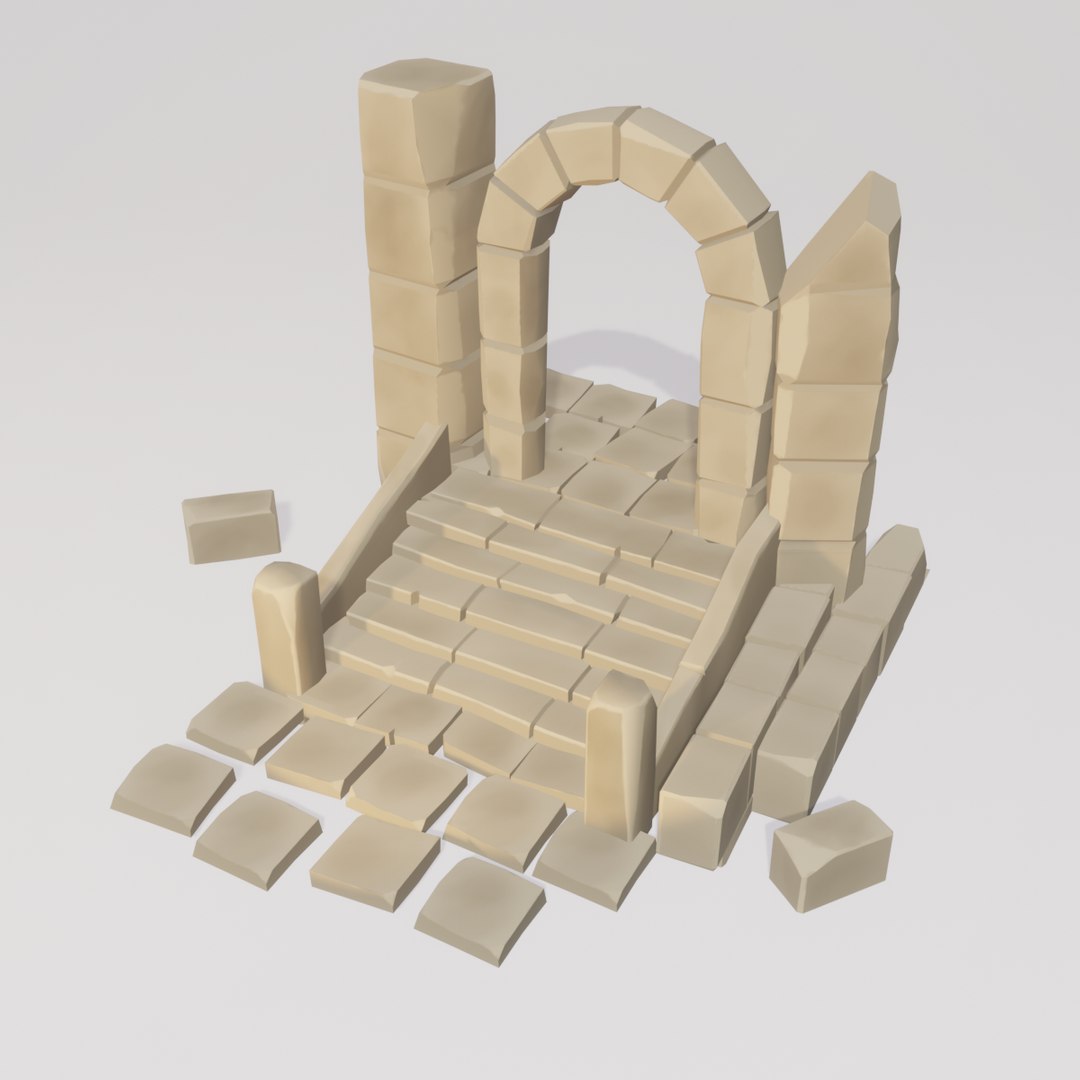3D Handpainted Ancient Ruins Model - TurboSquid 1578631