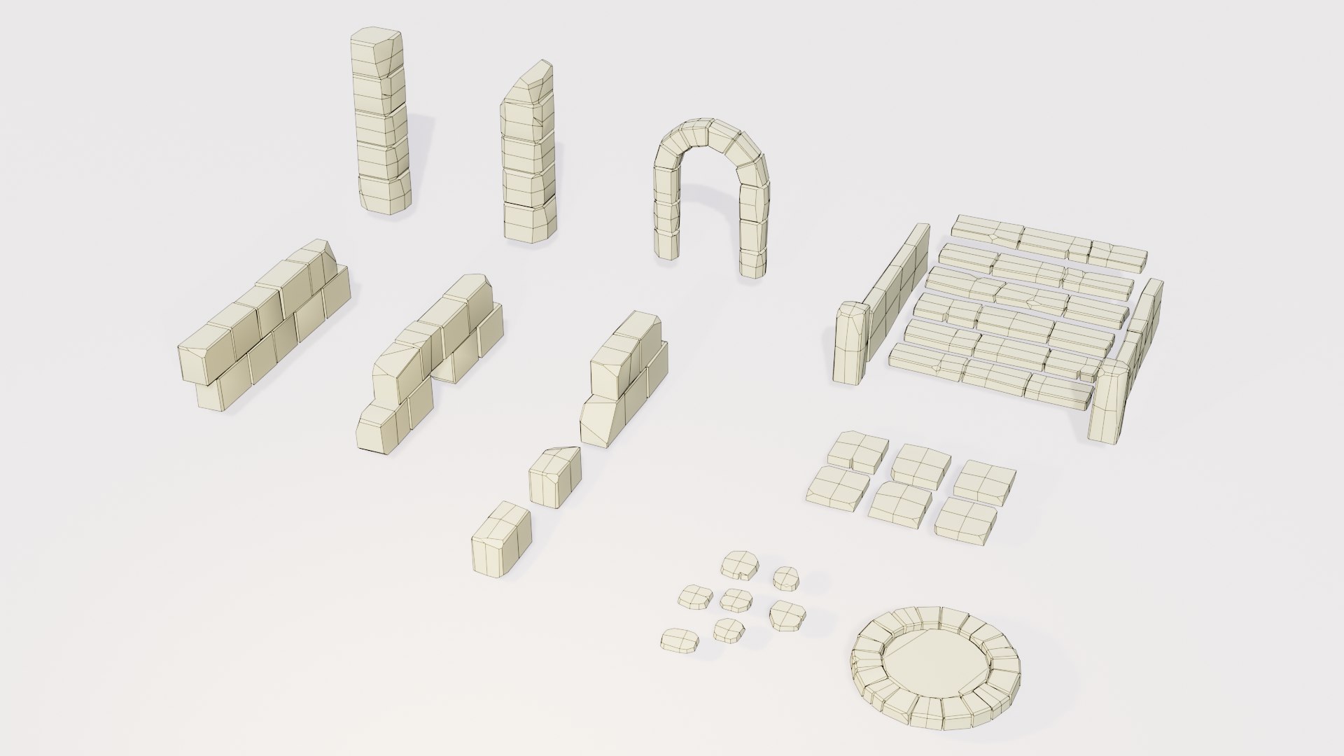 3D Handpainted Ancient Ruins Model - TurboSquid 1578631