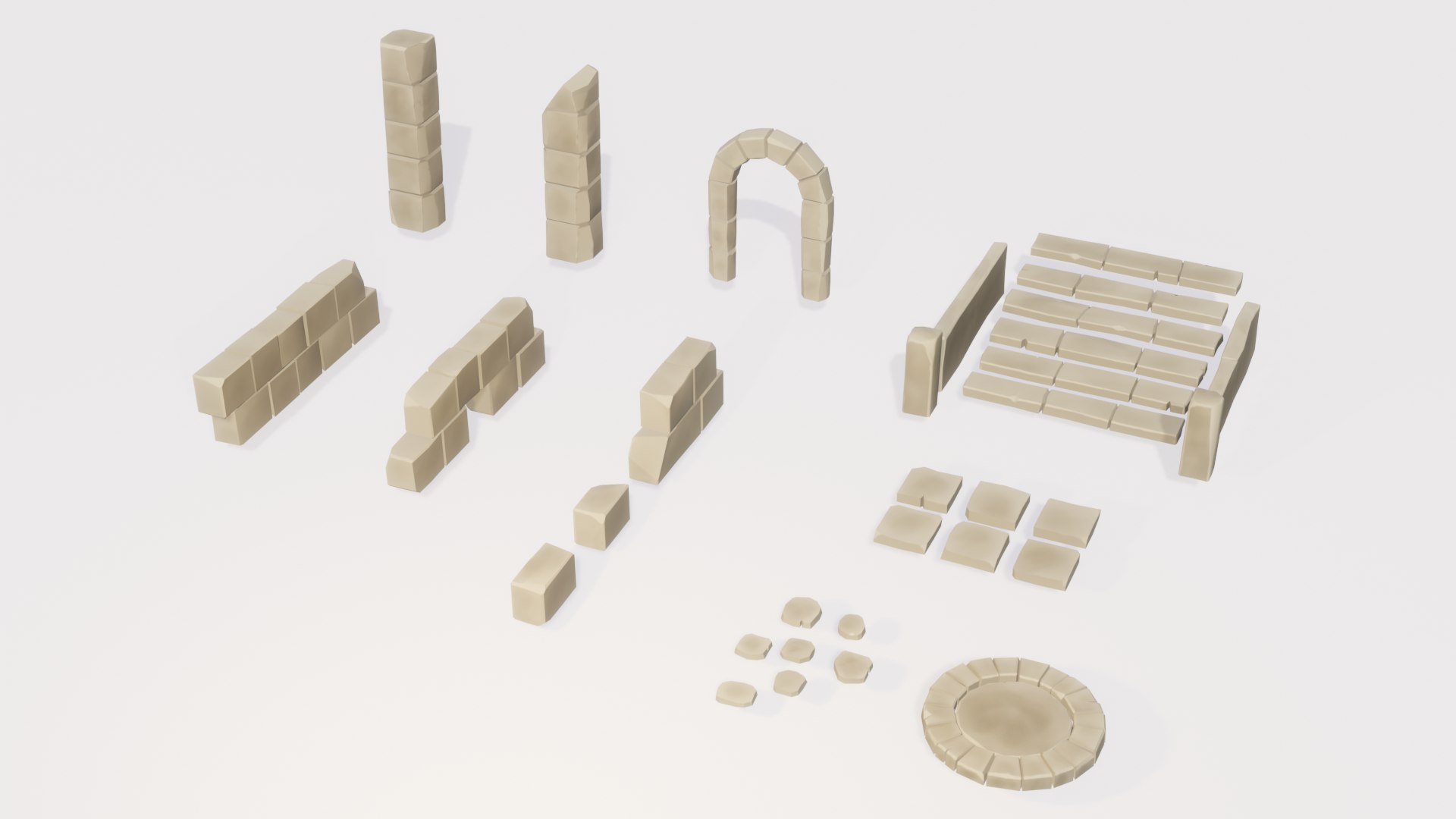 3D Handpainted Ancient Ruins Model - TurboSquid 1578631