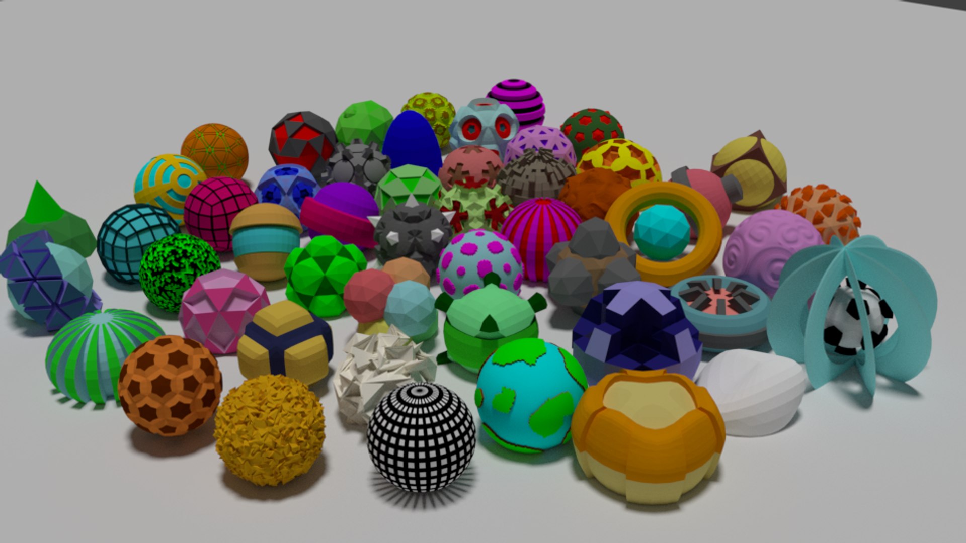 3d pack 50 balls model