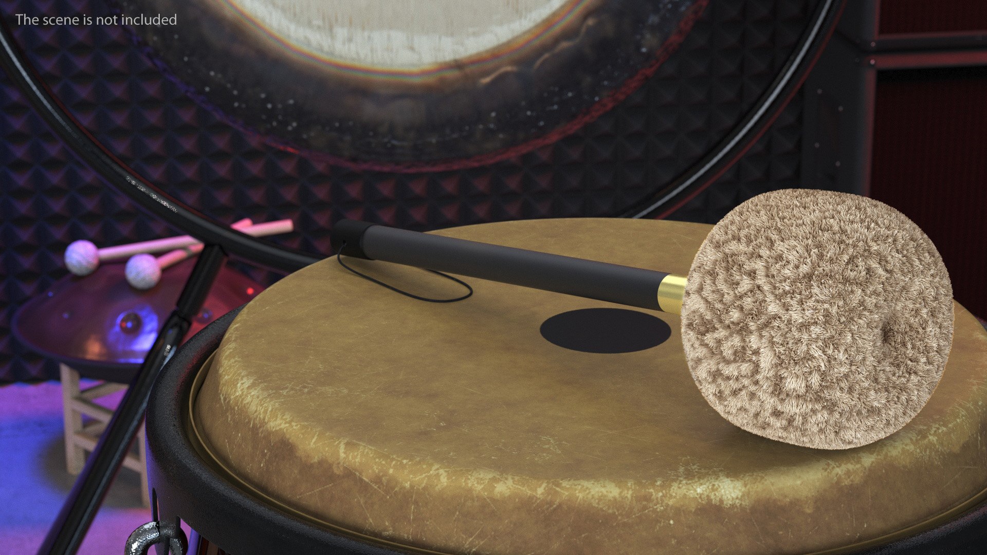 3D Gong Beater Fur - TurboSquid 2180868