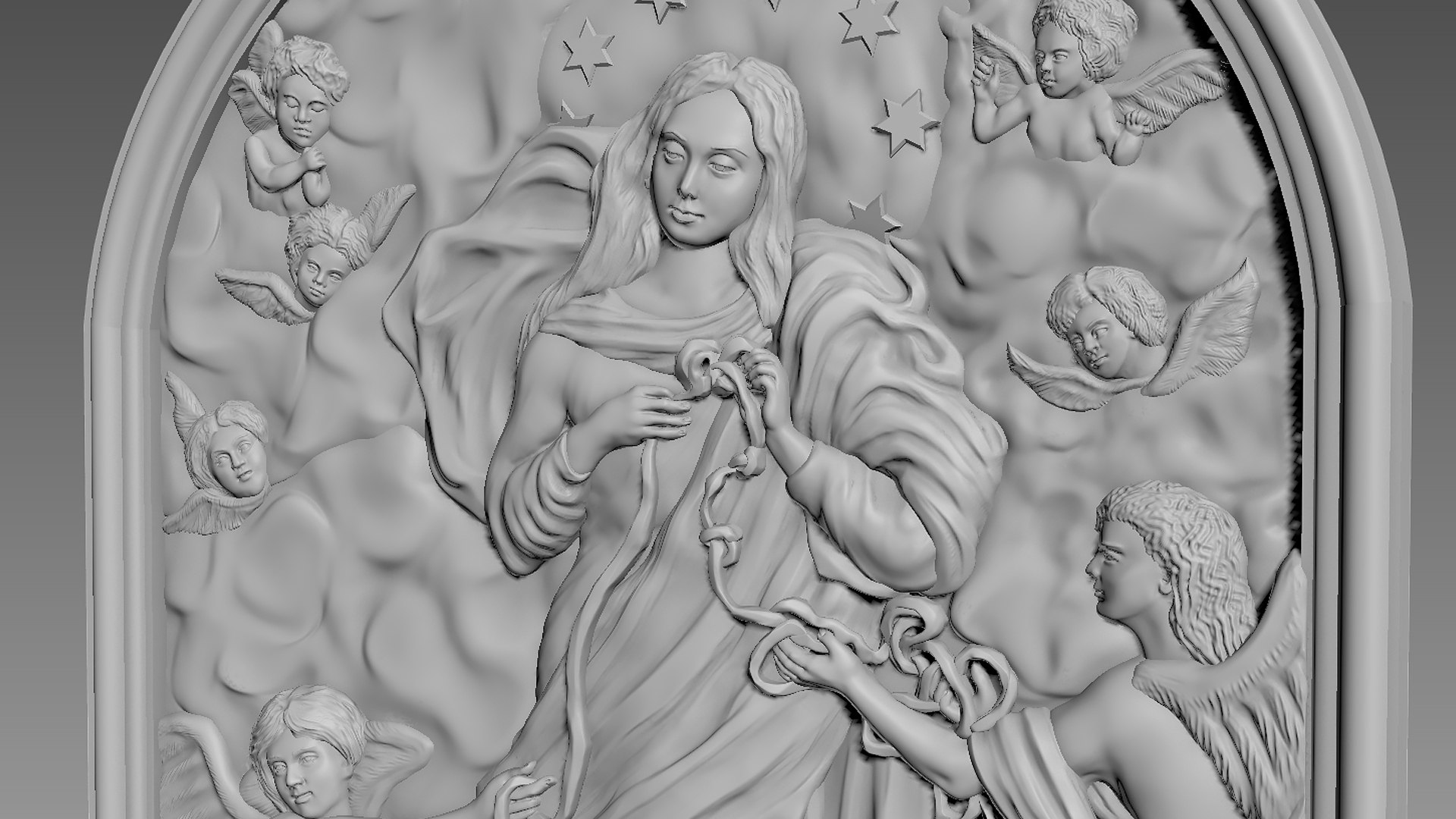 The Virgin Mary Bas-Relief 3D Model - TurboSquid 2100283