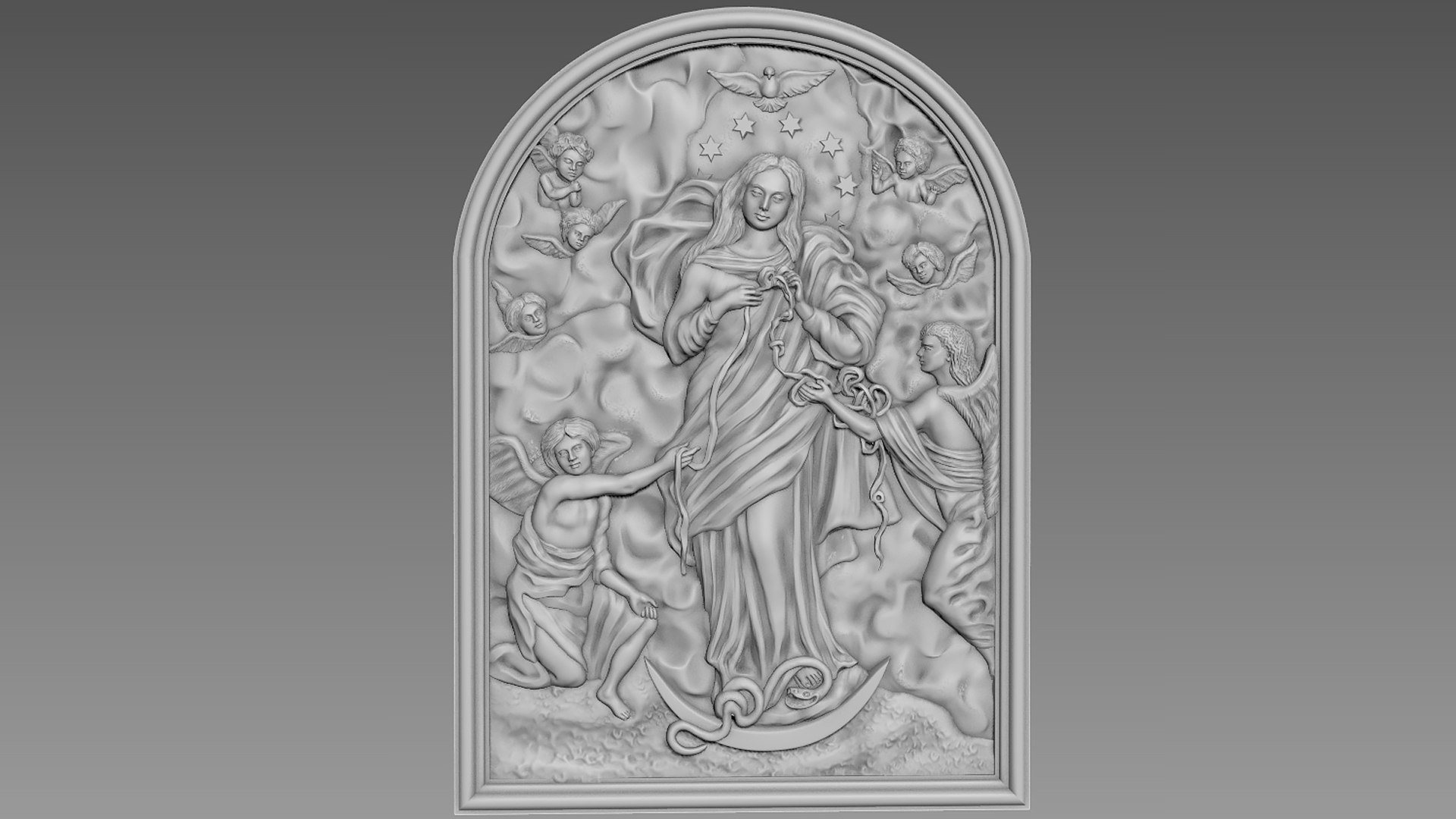 The Virgin Mary Bas-Relief 3D Model - TurboSquid 2100283