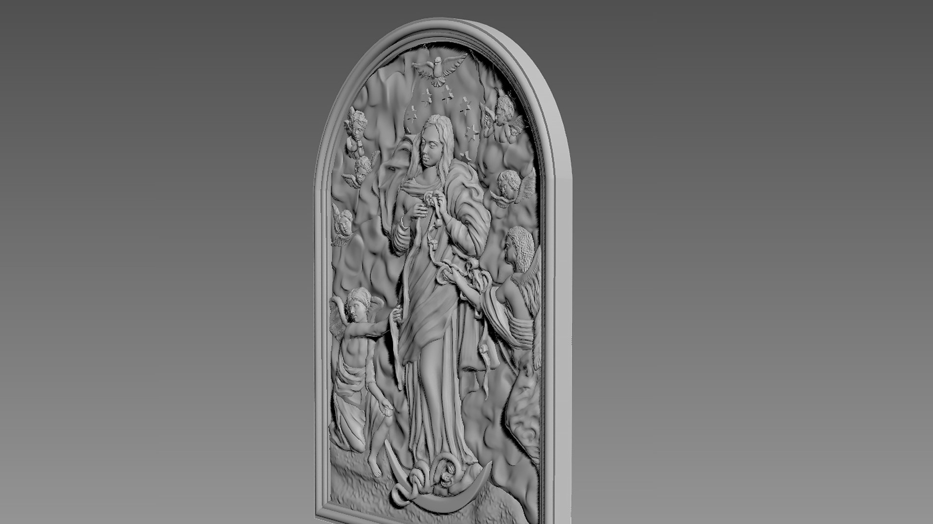 The Virgin Mary Bas-Relief 3D Model - TurboSquid 2100283