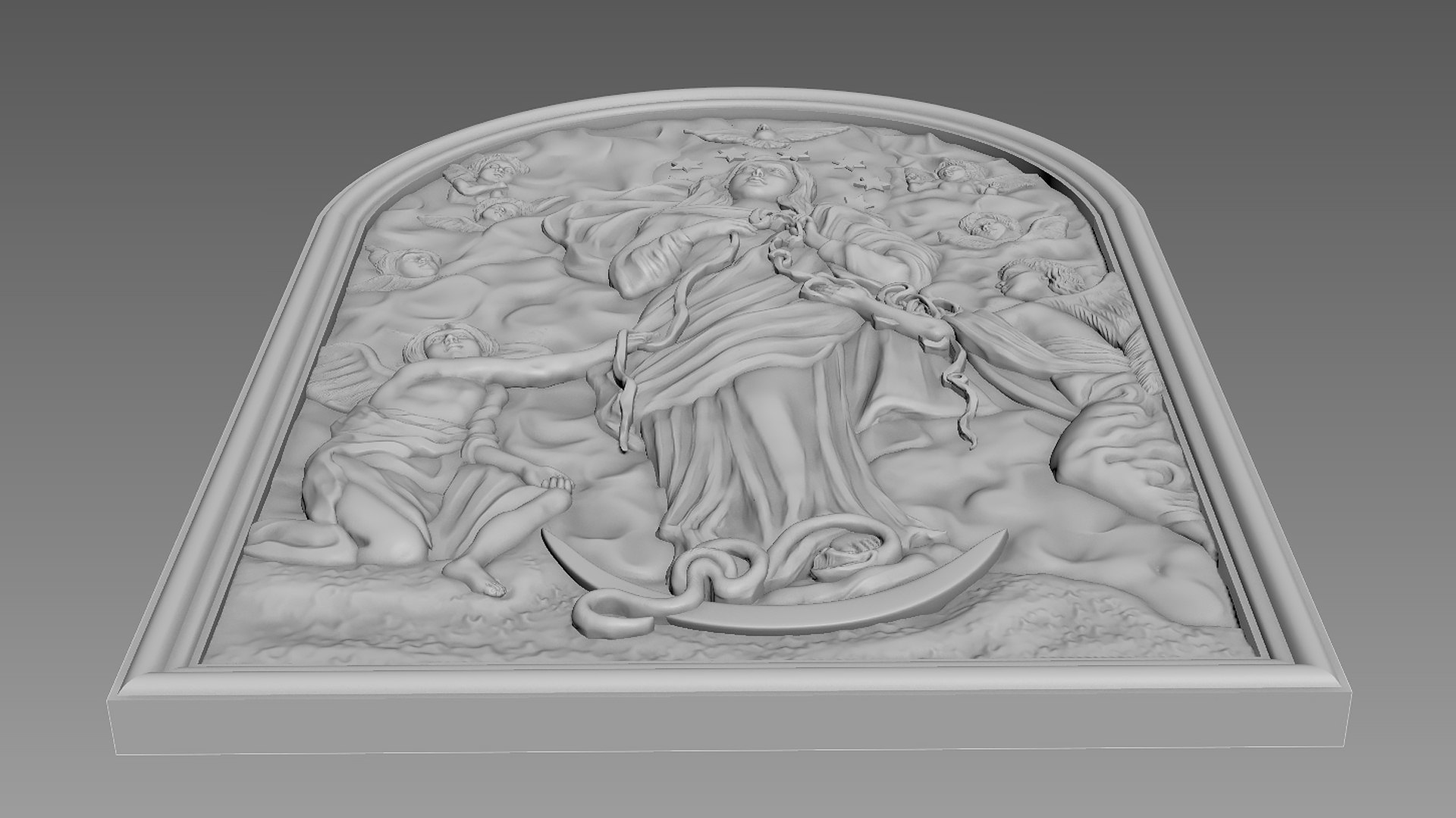 The Virgin Mary Bas-Relief 3D model - TurboSquid 2100283