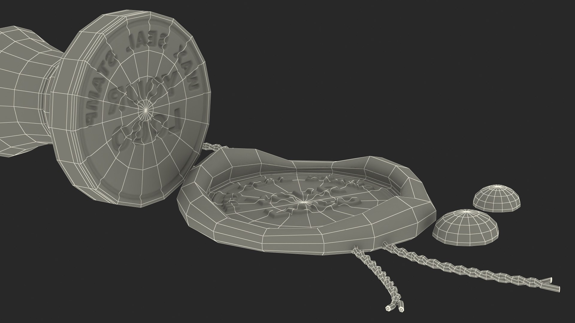 3D wax seal stamp monogram model - TurboSquid 1605319